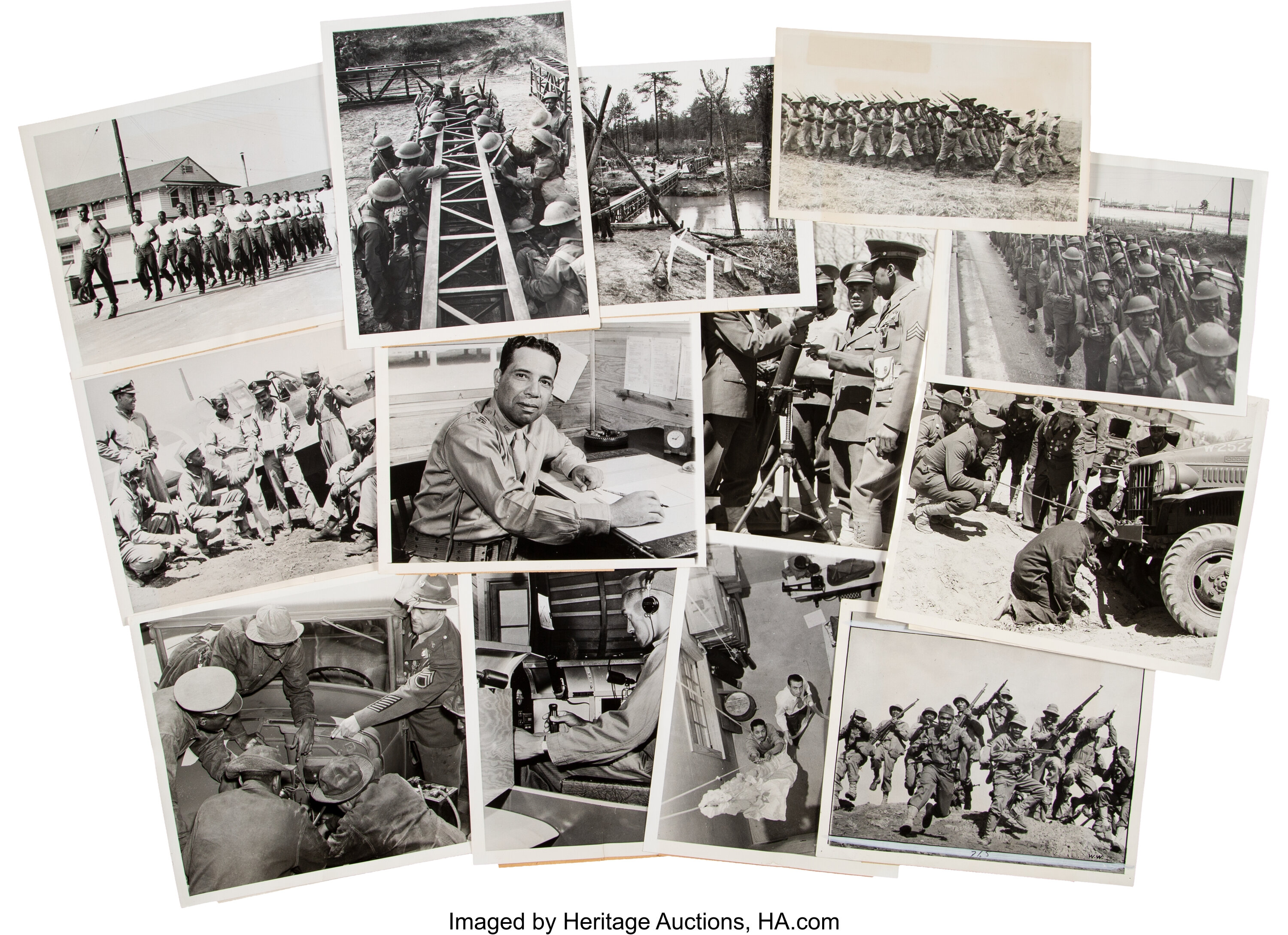 Press Photographs (13) of African-American Troops in WWII.... | Lot ...