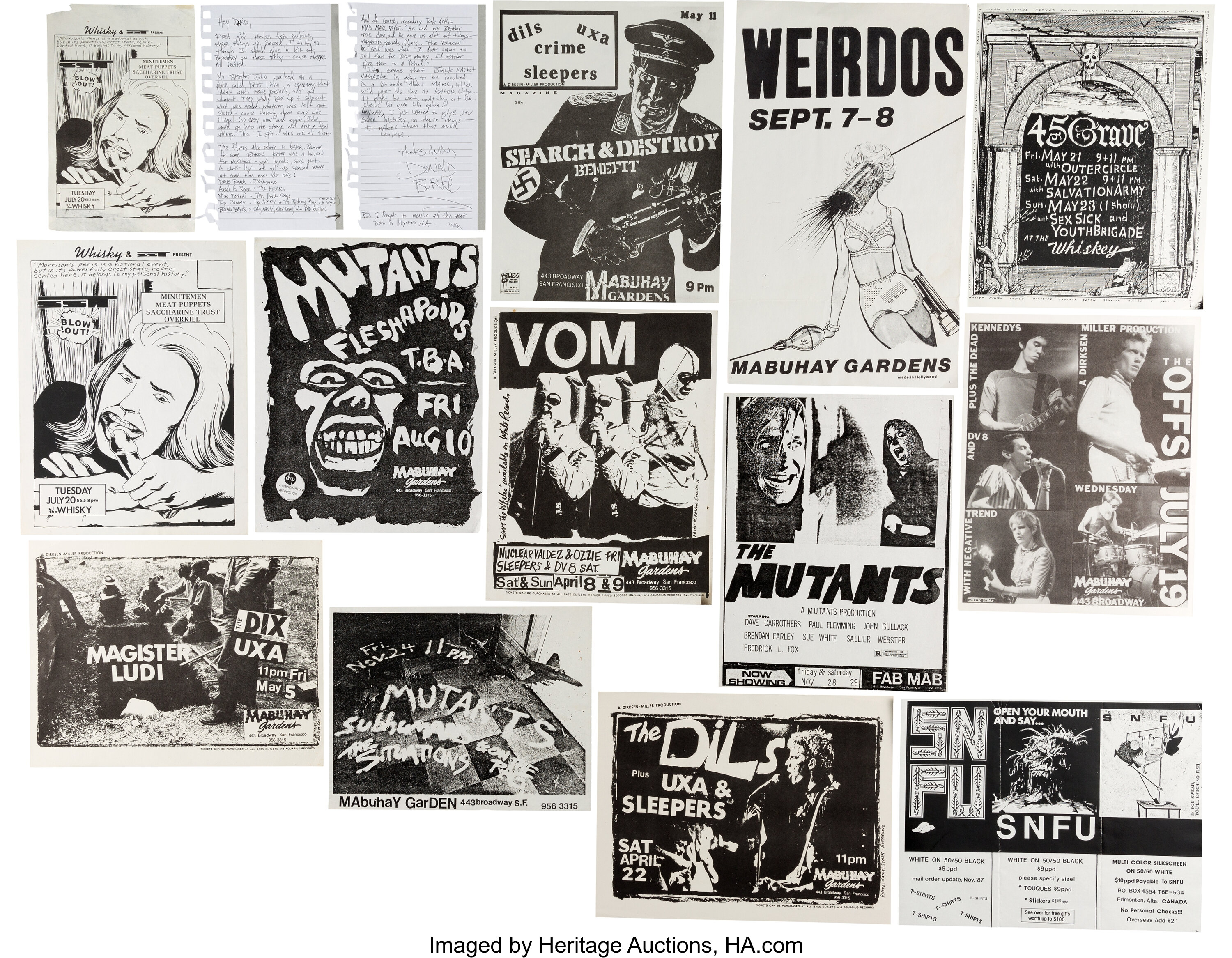 Punk Rock Concert Flyers Circa 1978-1988. (13)... Music Memorabilia ...