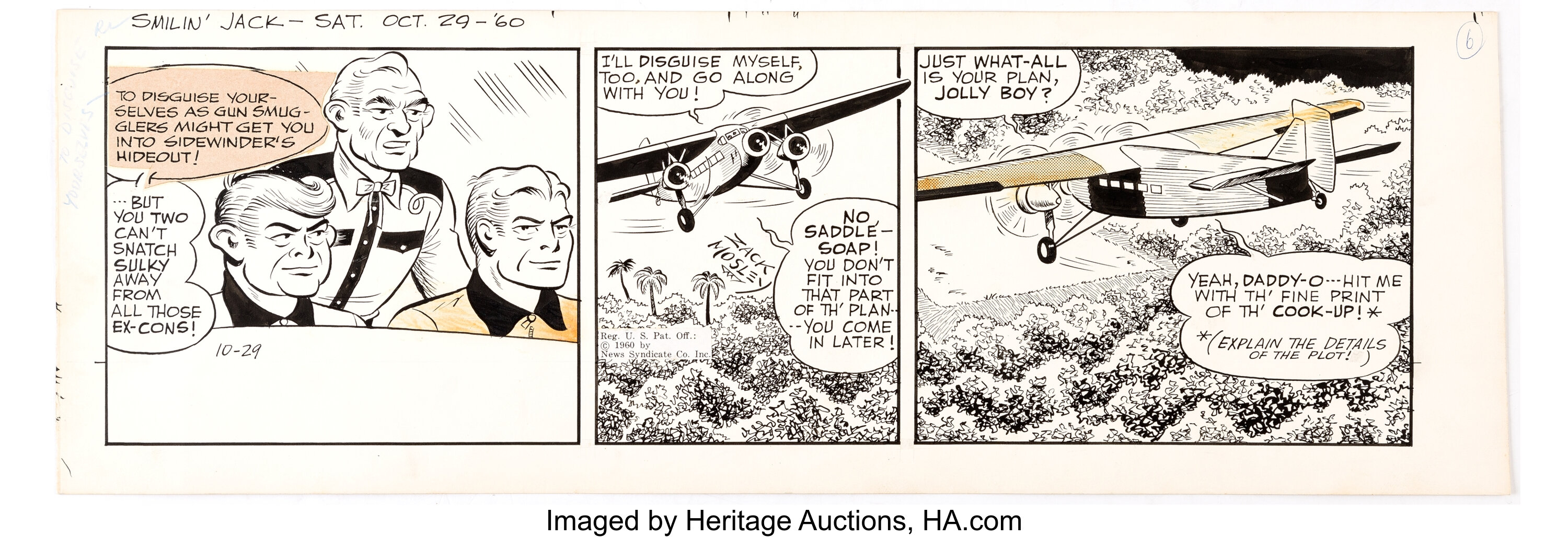 Zack Mosley Smilin' Jack Daily Comic Strip Original Art dated | Lot ...