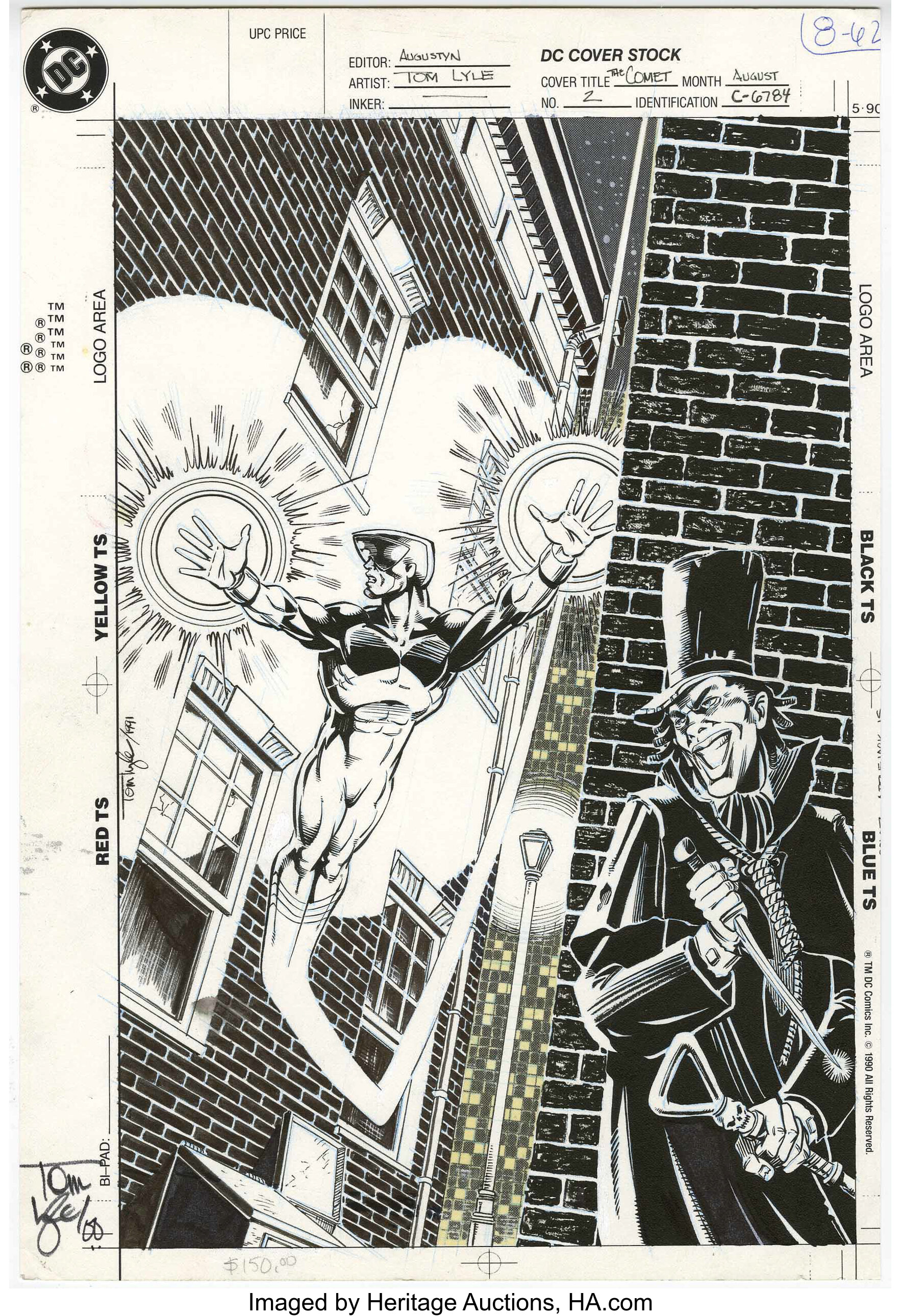 Tom Lyle - The Comet #2 Cover Original Art (DC, 1991).... Original ...