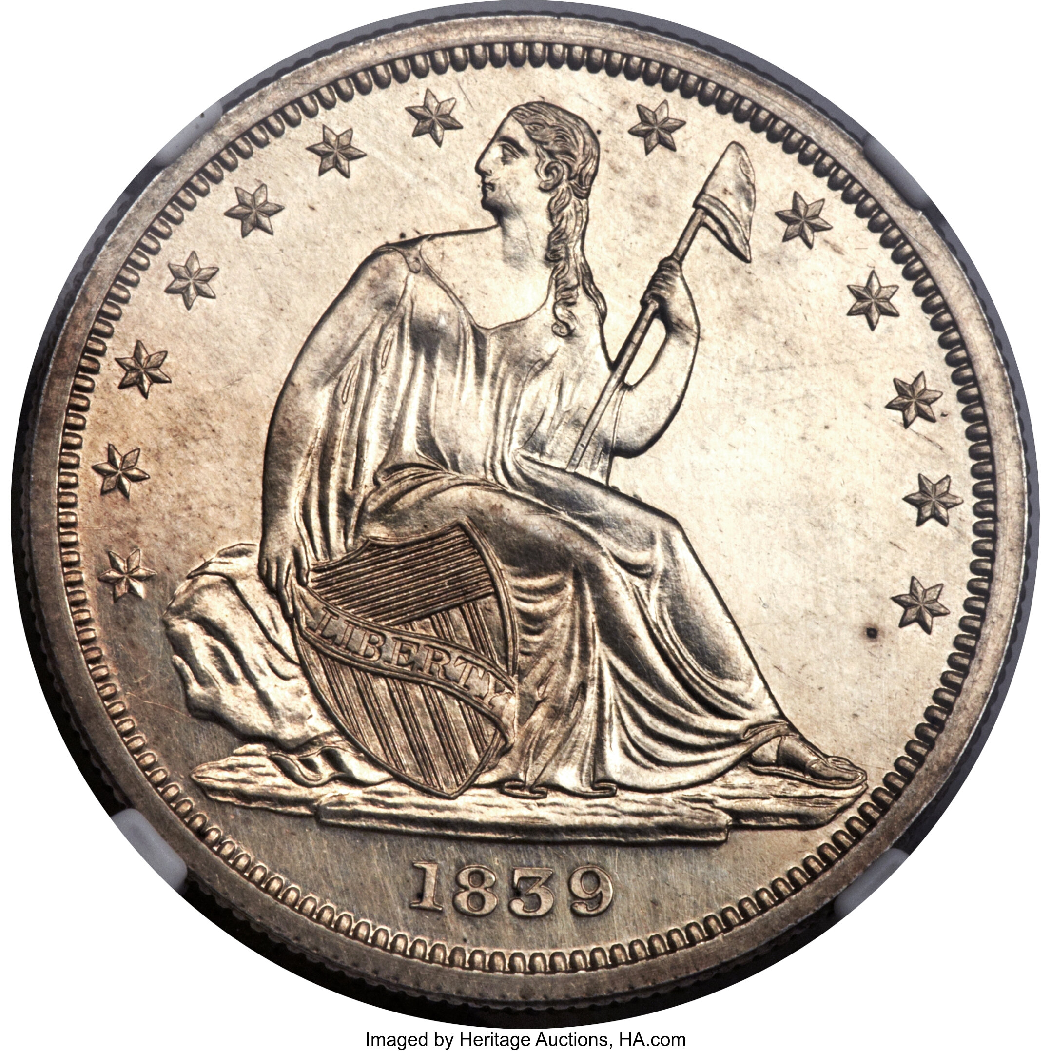 1839 50C No Drapery PR62 NGC. WB-101.... Proof Seated Half Dollars ...