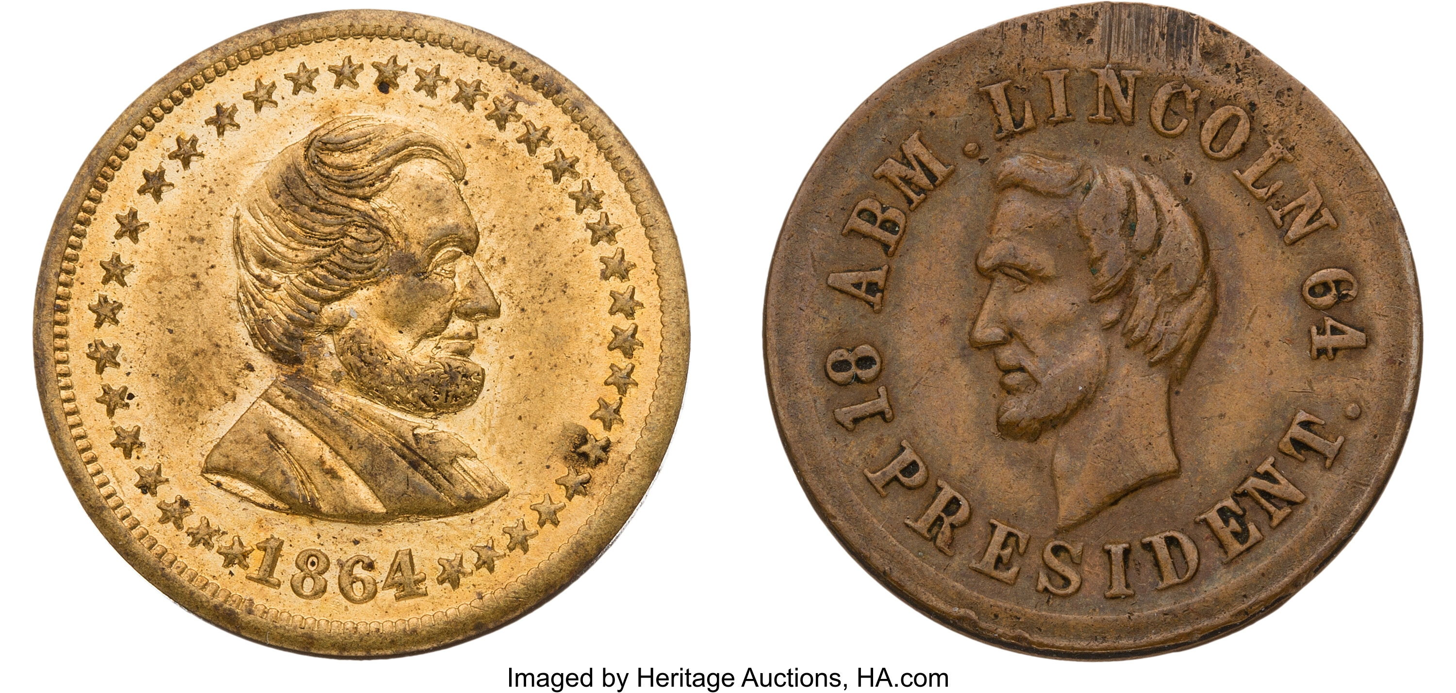 Abraham Lincoln: Pair of Civil War Tokens.... (Total: 2 Items) | Lot ...