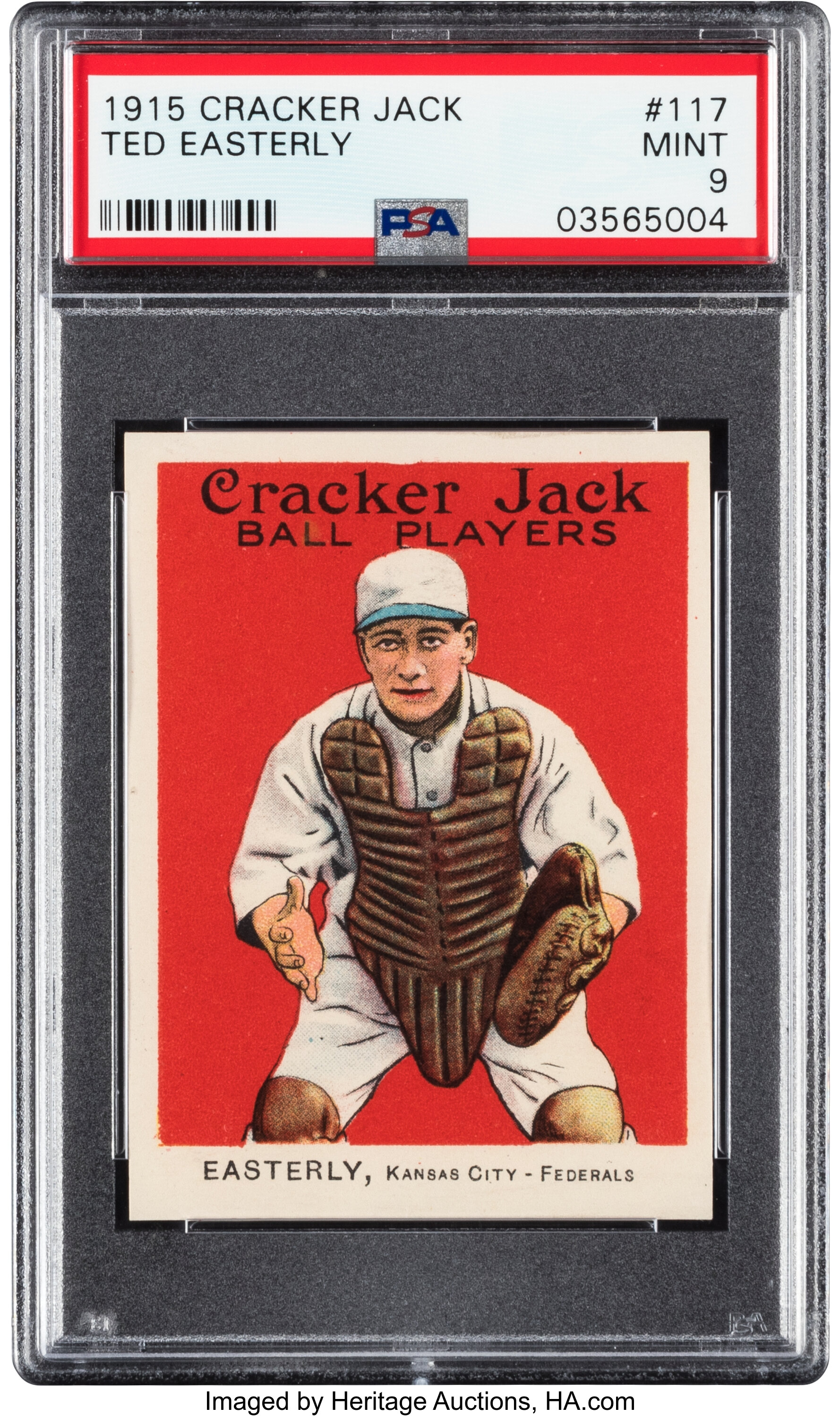1915 Cracker Jack Ted Easterly #117 PSA Mint 9 - Pop Two, None | Lot ...