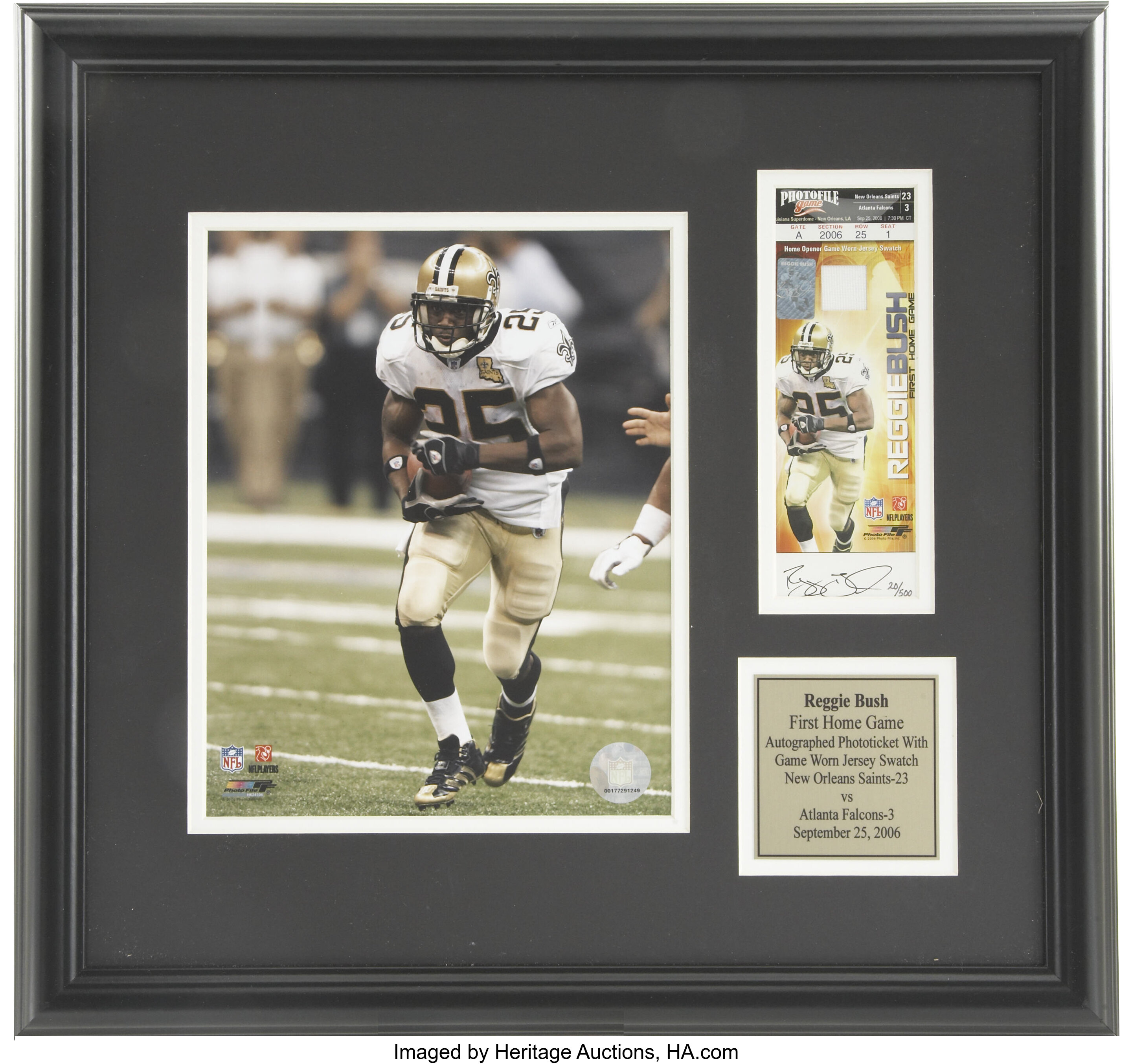 Reggie Bush Signed First Game Ticket Display with Uniform Swatch. | Lot ...