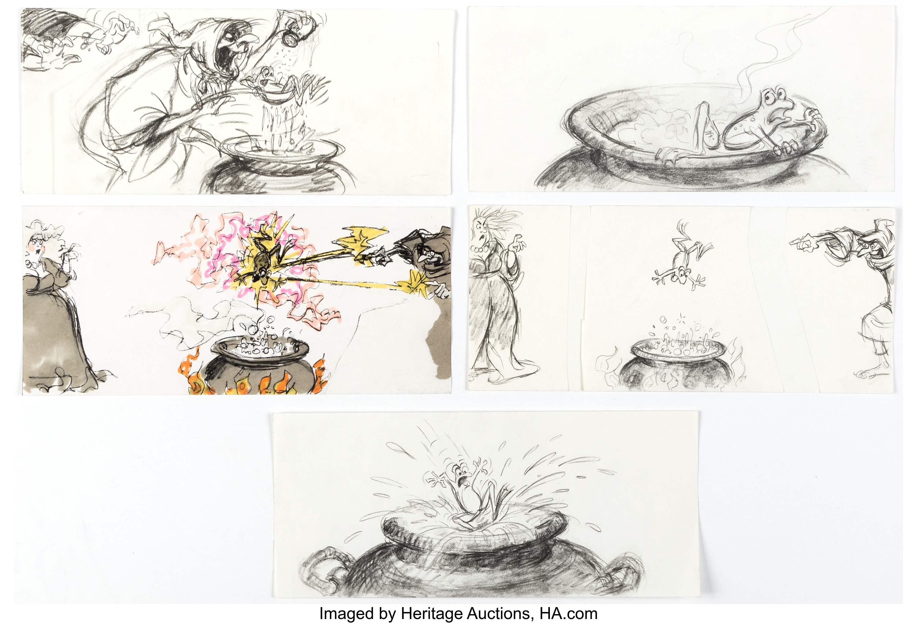 The Black Cauldron Storyboard Art and Photo Print Group of 8 (Walt ...