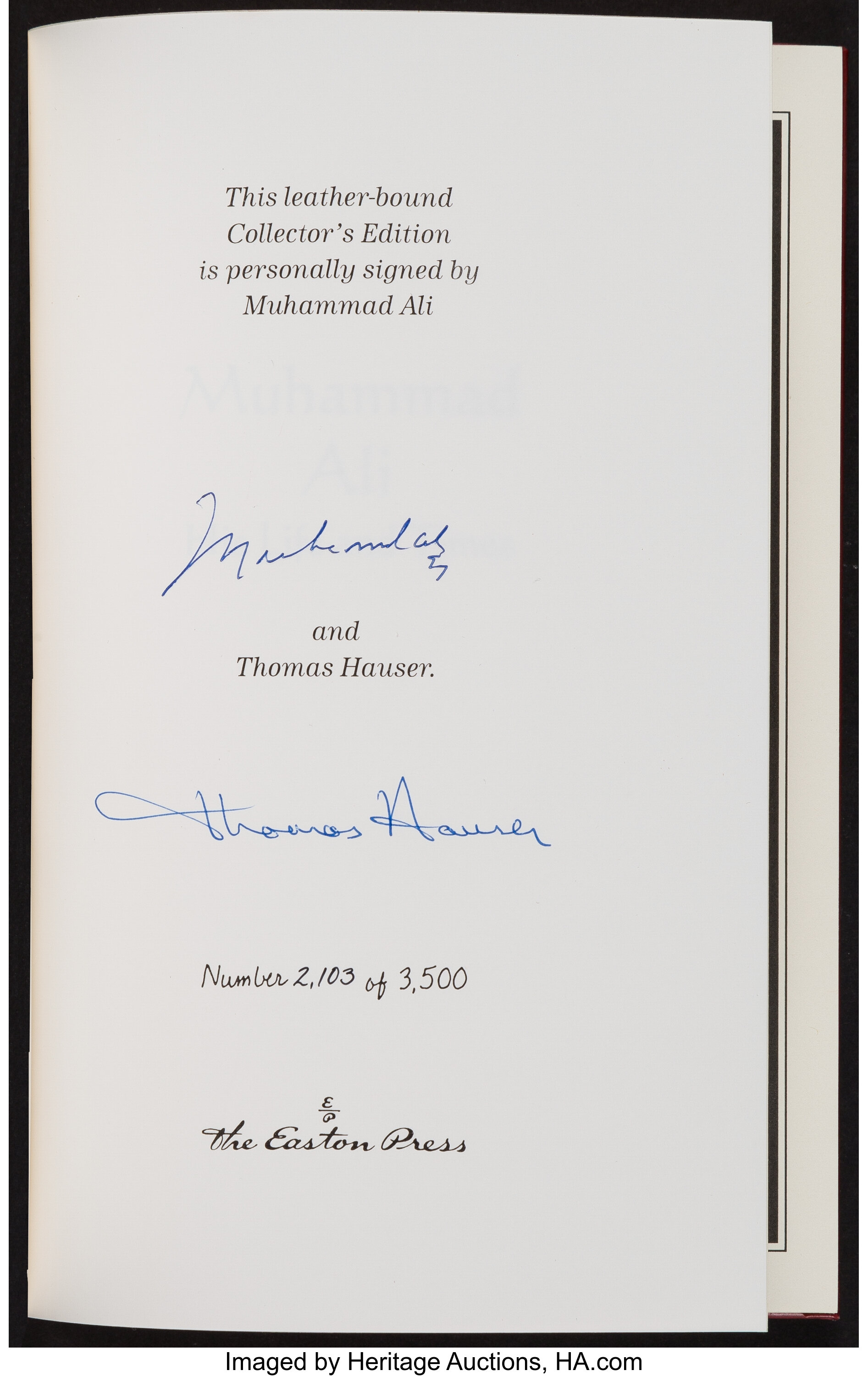 Muhammad Ali Signed Book. ... Boxing Collectibles Publications | Lot ...