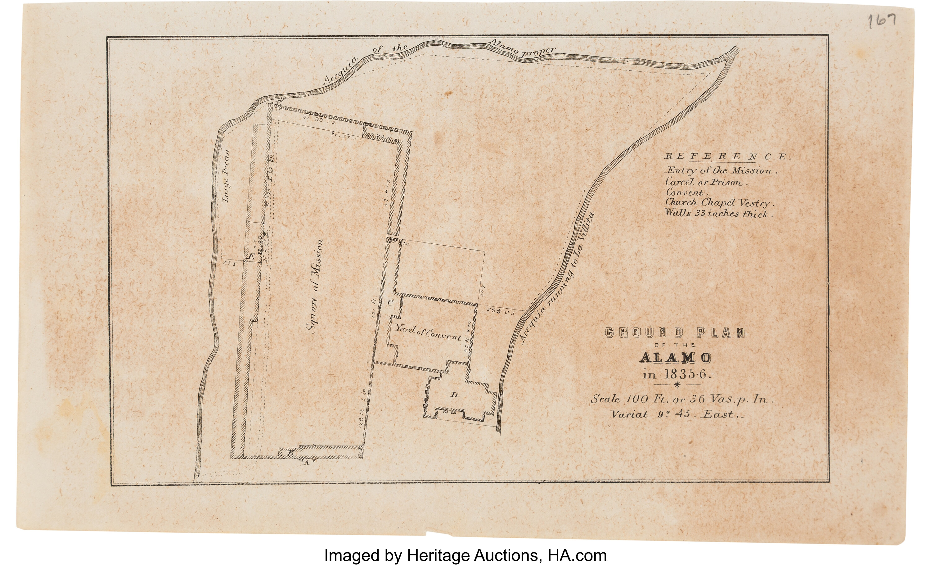 Texas War for Independence: Ground Plan for the Alamo.... Military ...