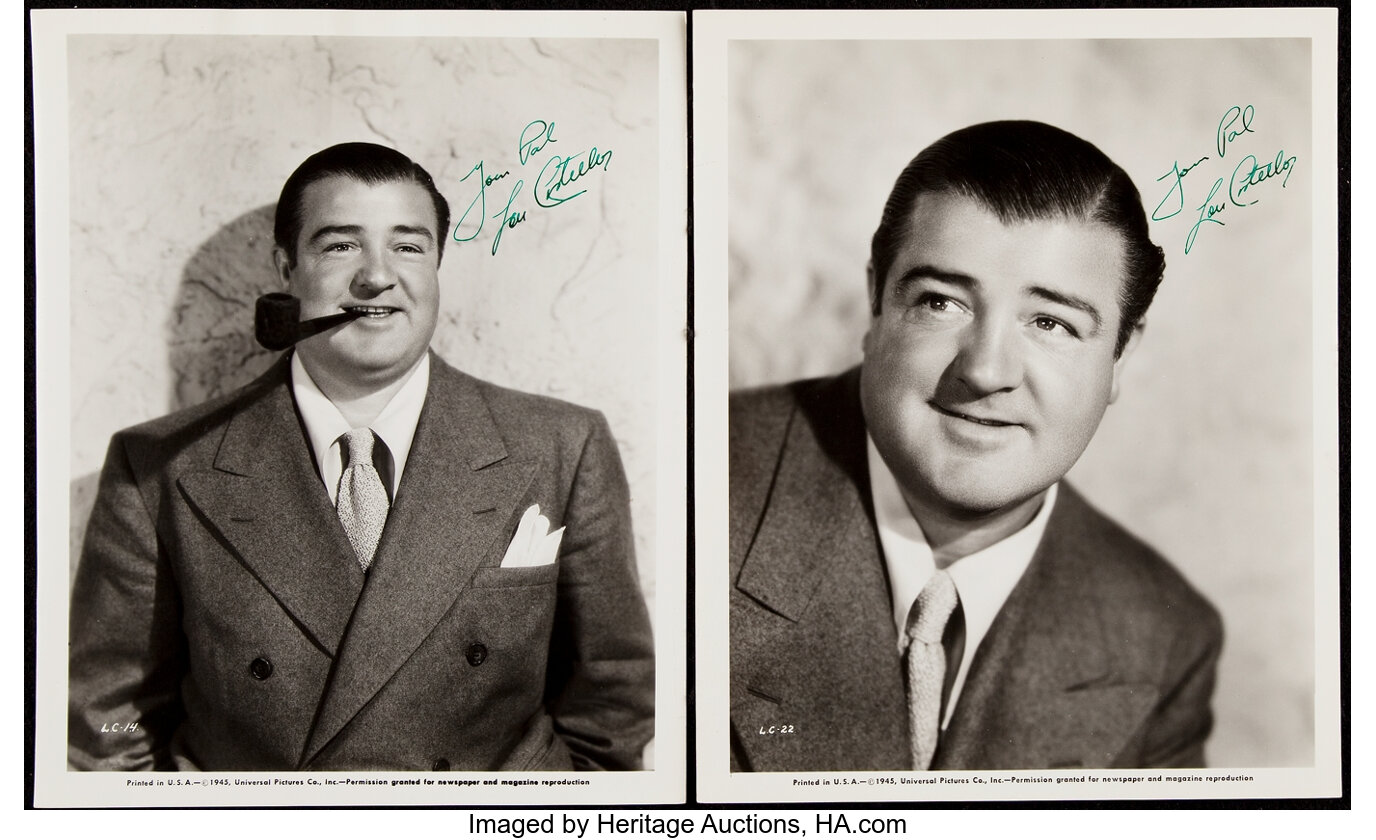 Lou Costello Signed Photograph Lot of 2.... (Total: 2 items) | Lot ...