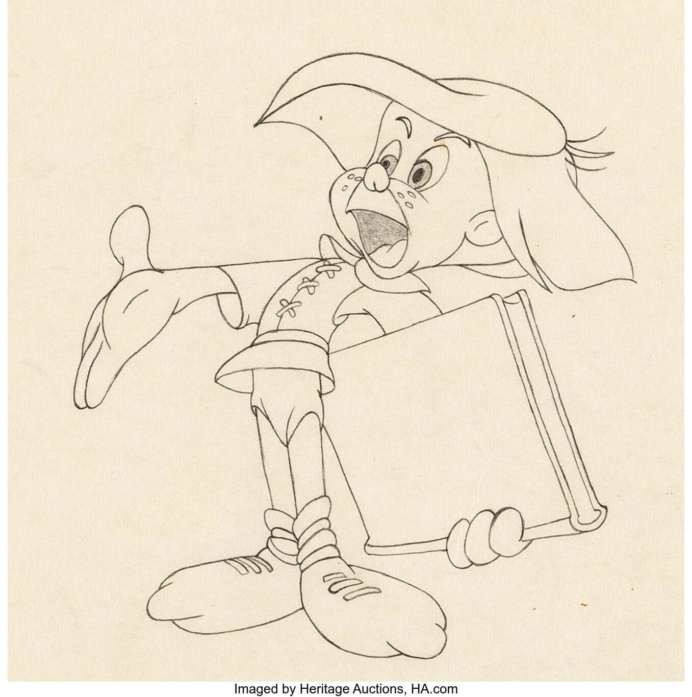 The Reluctant Dragon The Boy Animation/Concept Drawing (Walt | Lot ...