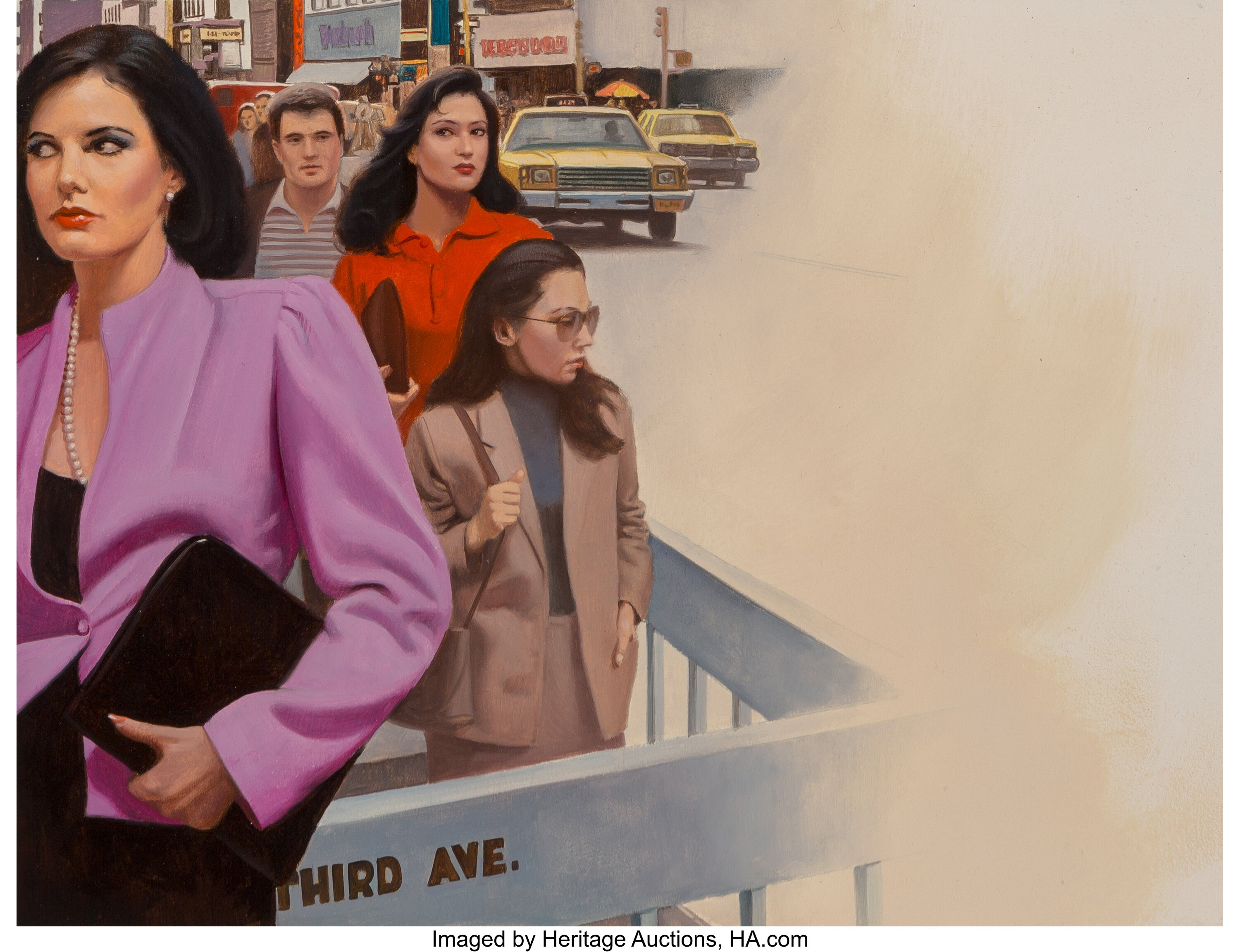 Stanley Borack (American, 1927-1993). Third Avenue. Acrylic on | Lot ...