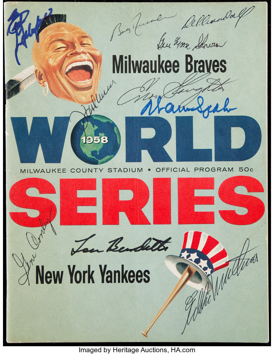 1958 World Series Multi-Signed Program (10 Signatures).... Baseball ...