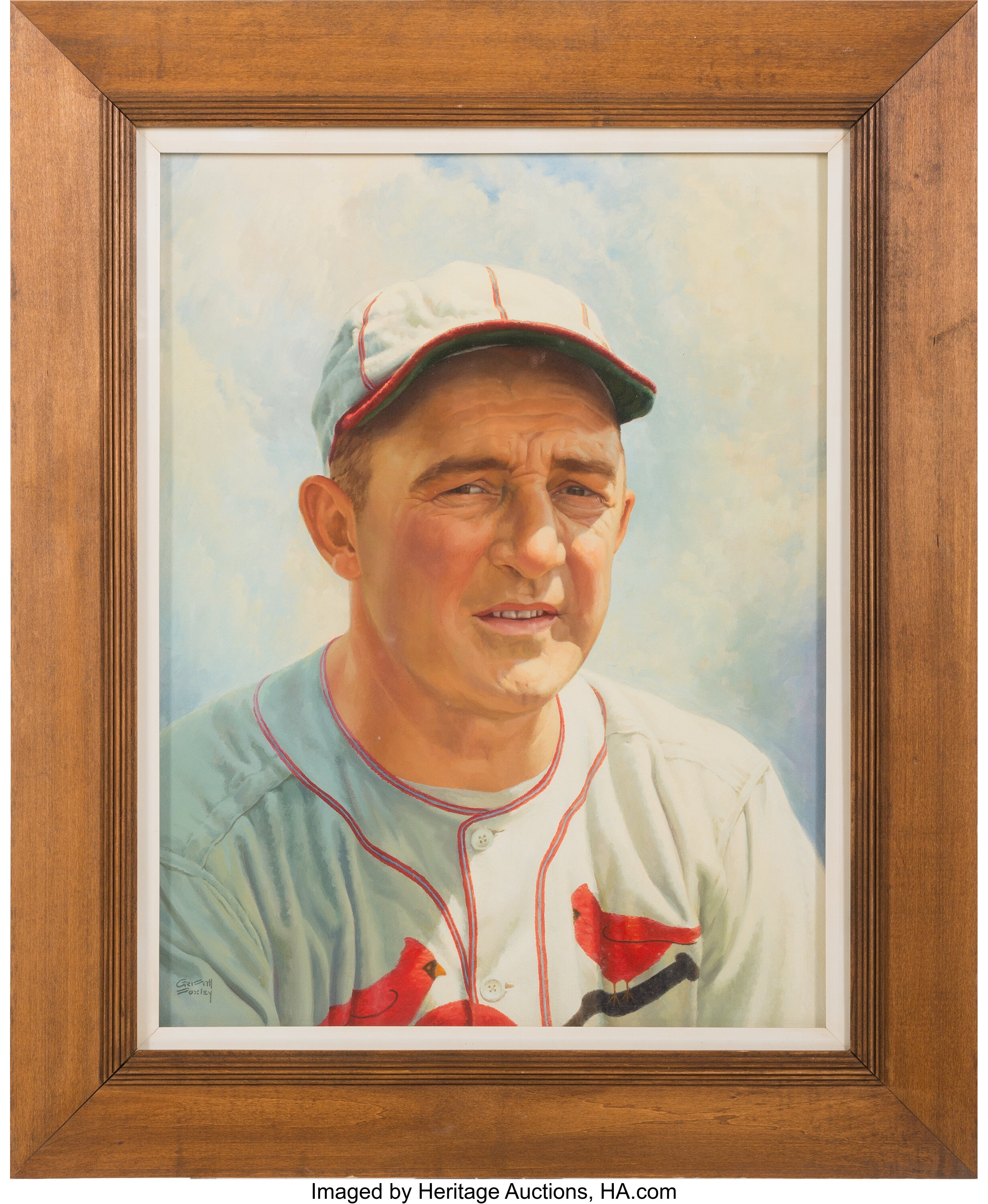 Circa 1950's Frankie Frisch Original Painting by Griffith | Lot #56382 ...