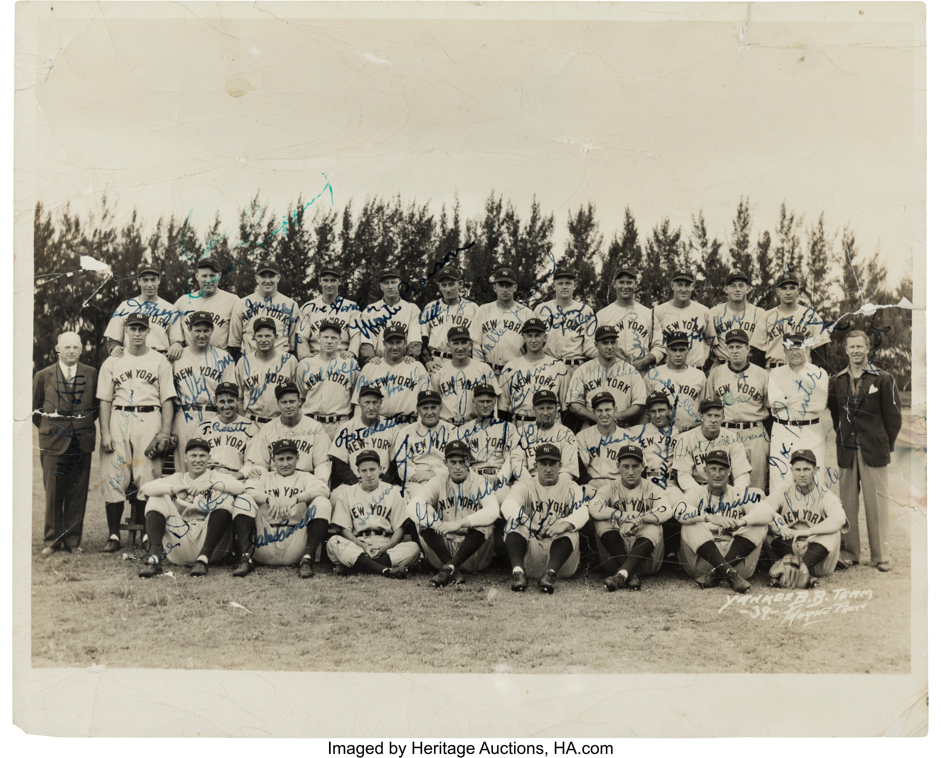 1939 New York Yankees Team Signed Photograph.... Baseball | Lot #57277 ...