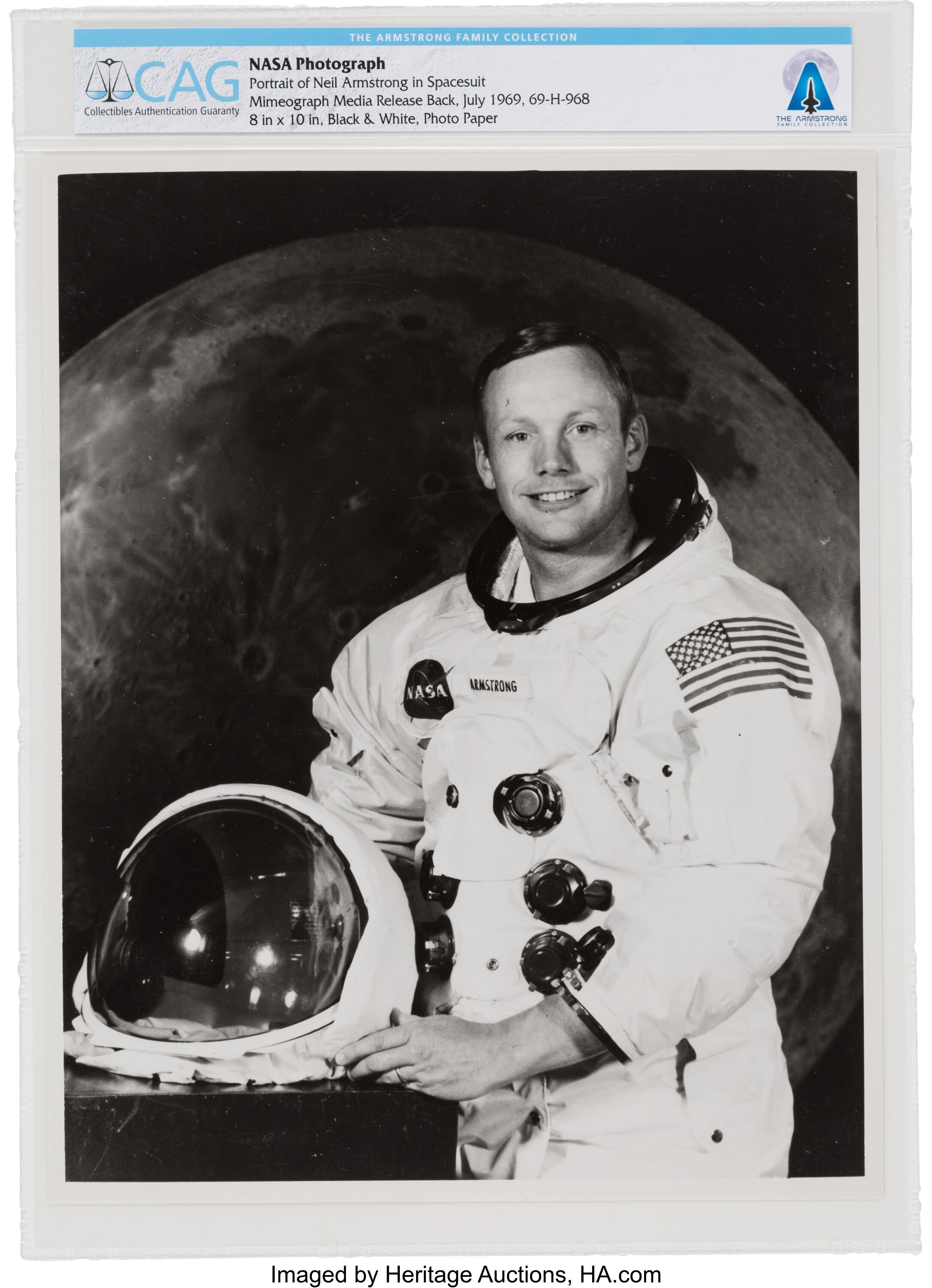 Neil Armstrong Original NASA White Spacesuit Photograph Directly | Lot ...
