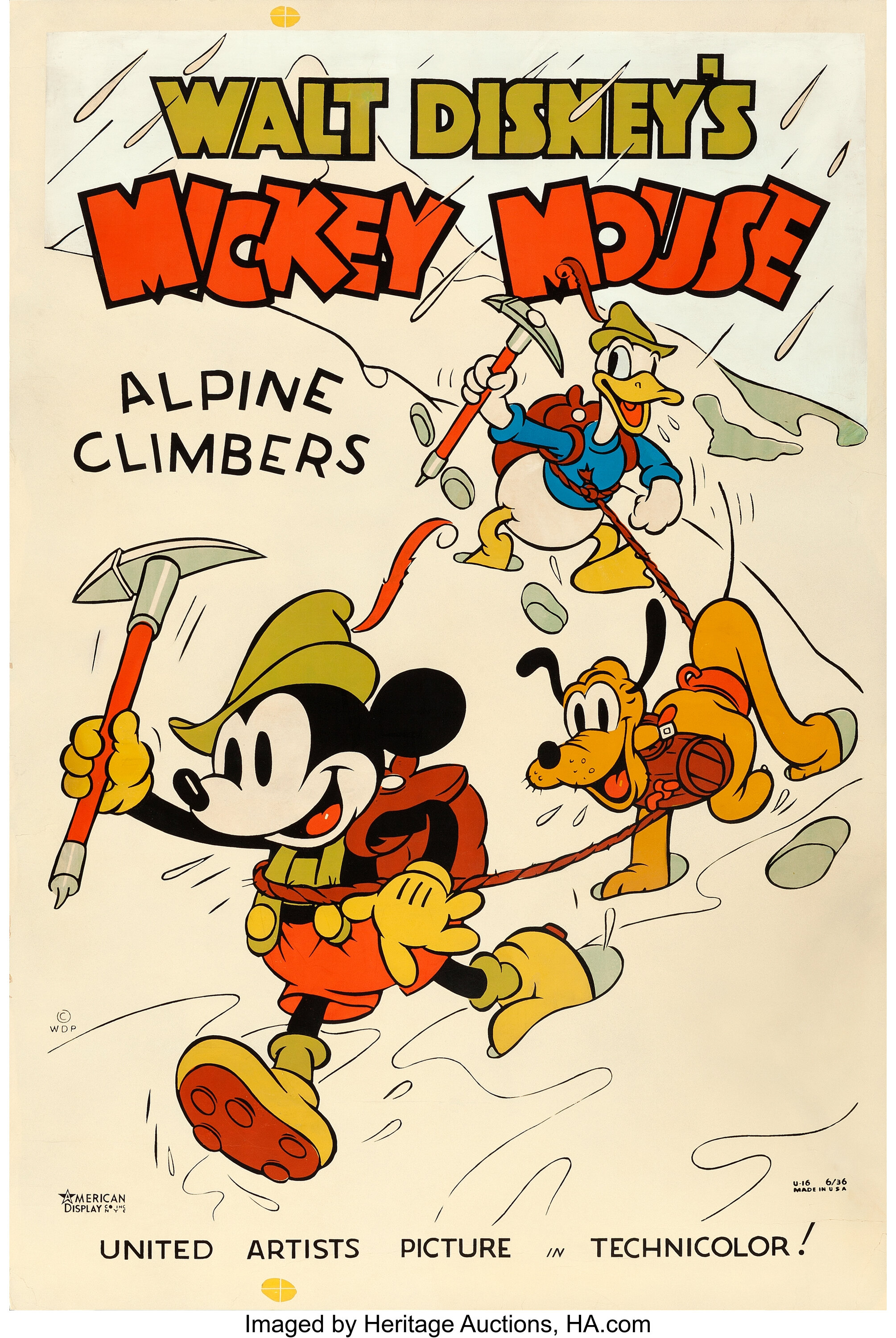 Mickey Mouse in Alpine Climbers (United Artists, 1936). Fine- on | Lot ...