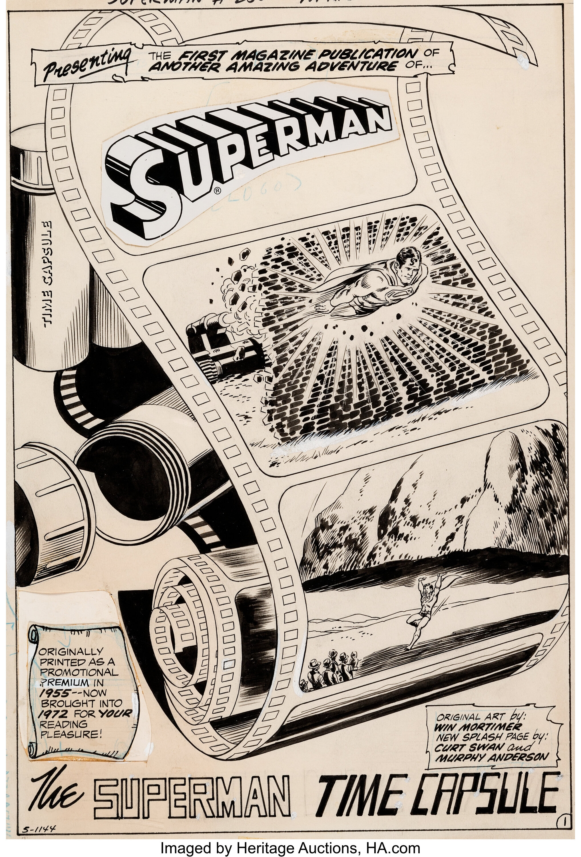 Curt Swan and Murphy Anderson Superman #250 Splash page Original | Lot ...