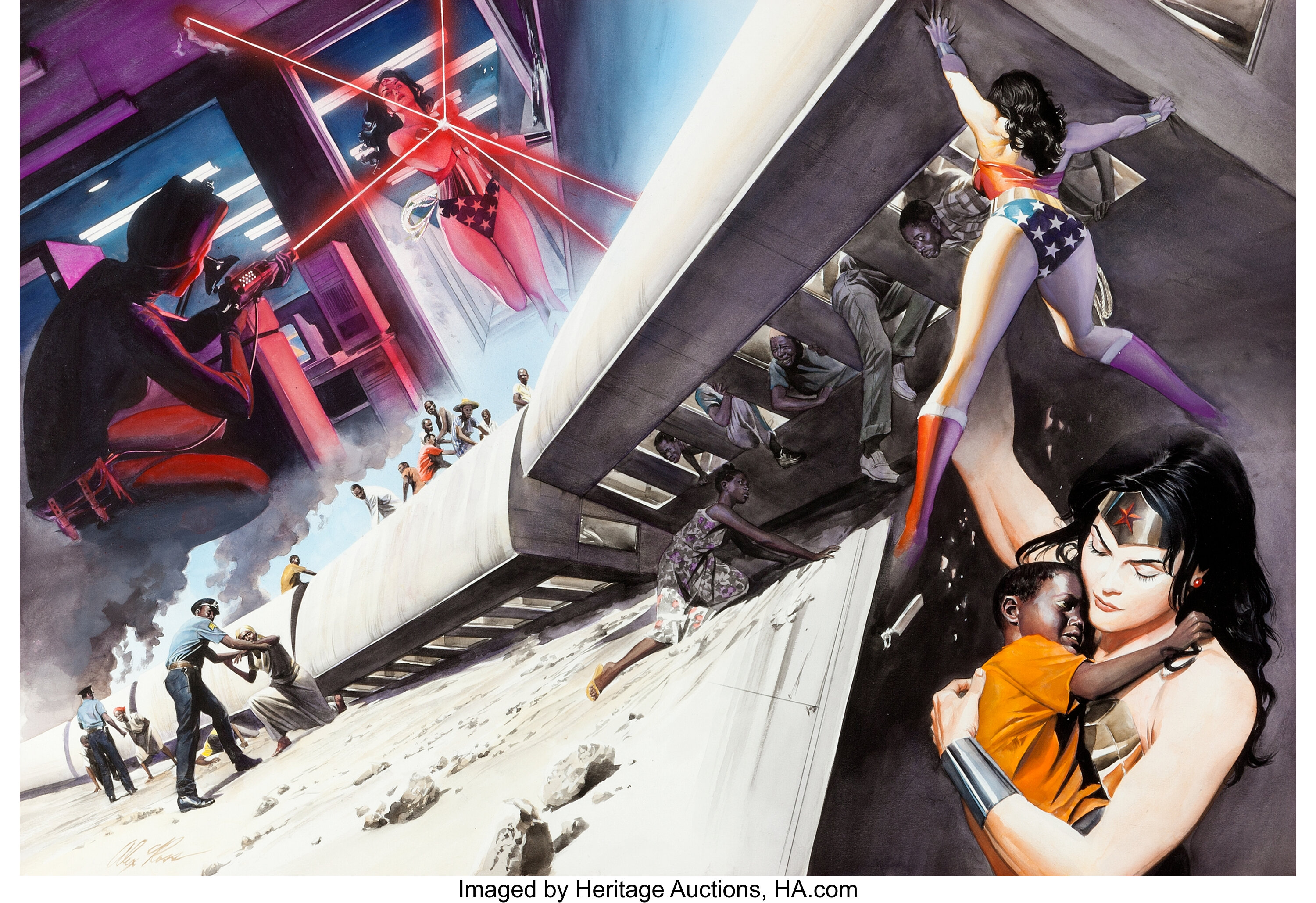 Alex Ross Wonder Woman: Spirit of Truth Double-Page Spread 12-13 | Lot ...