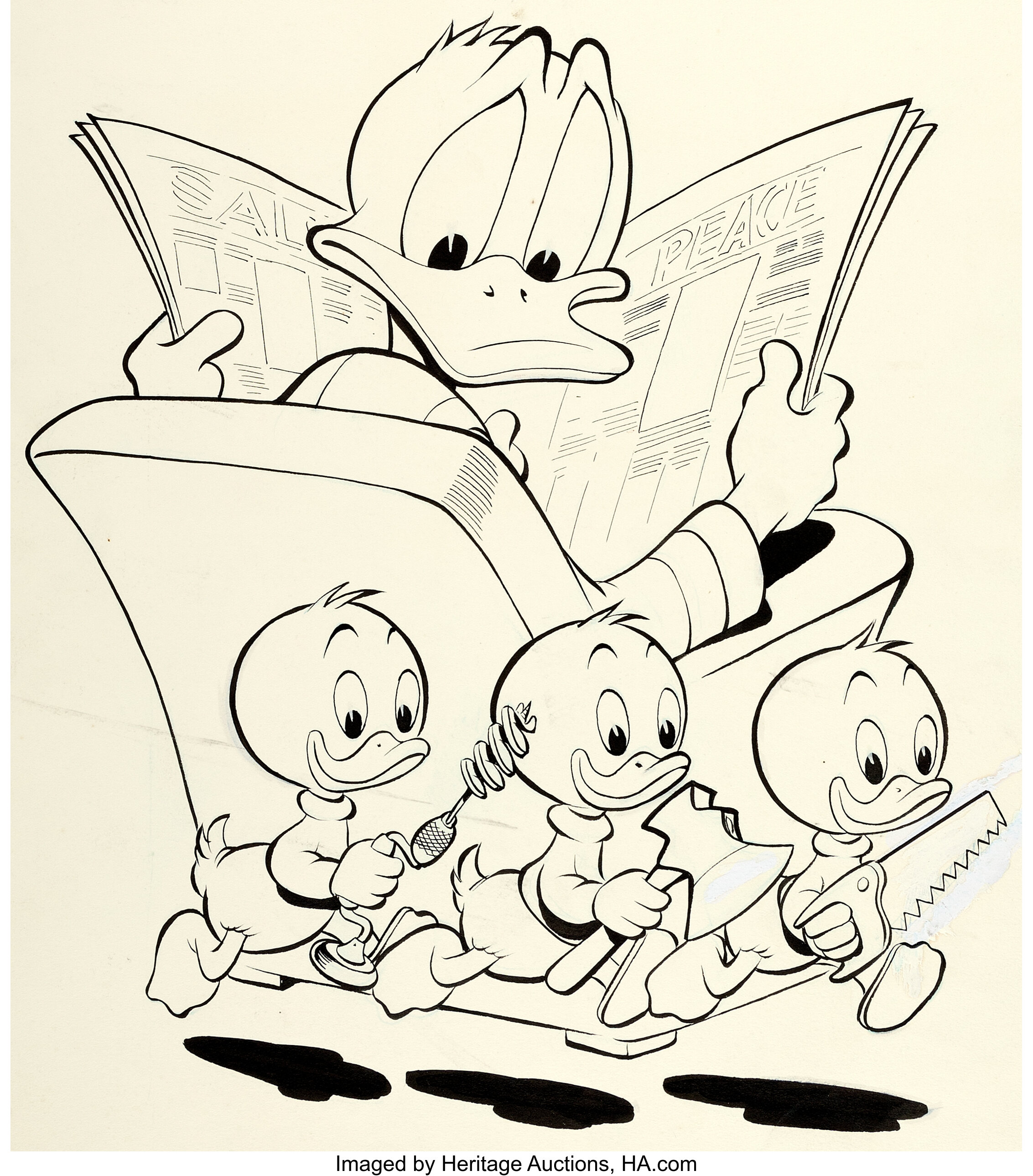 Carl Barks Walt Disney's Comics and Stories #165 Cover Original Art ...
