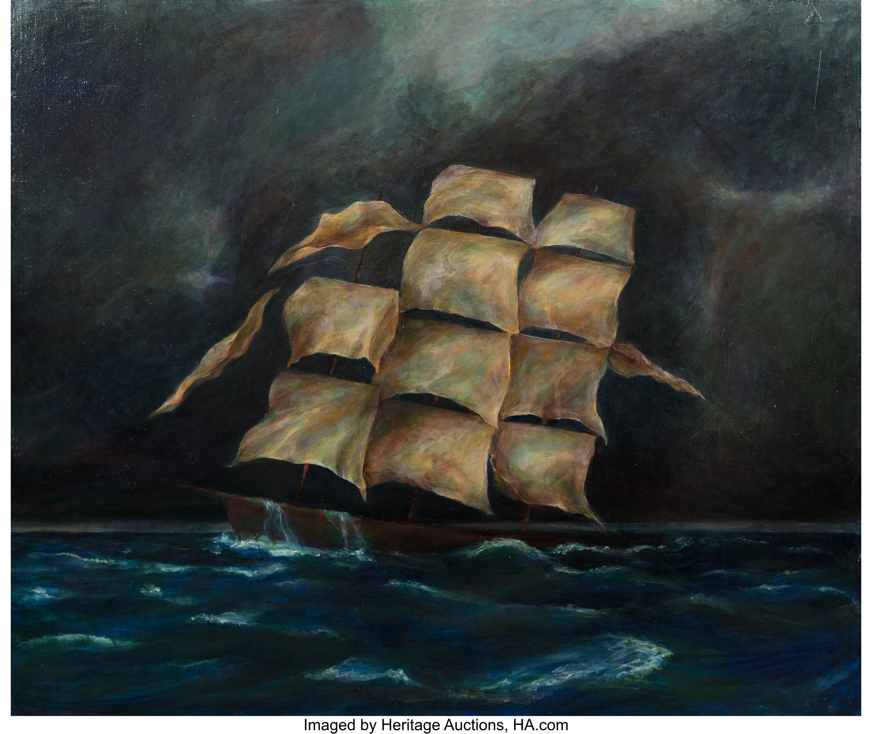 David Settino Scott (b. 1938). Slave Ship II, 1996. Oil on panel. | Lot ...