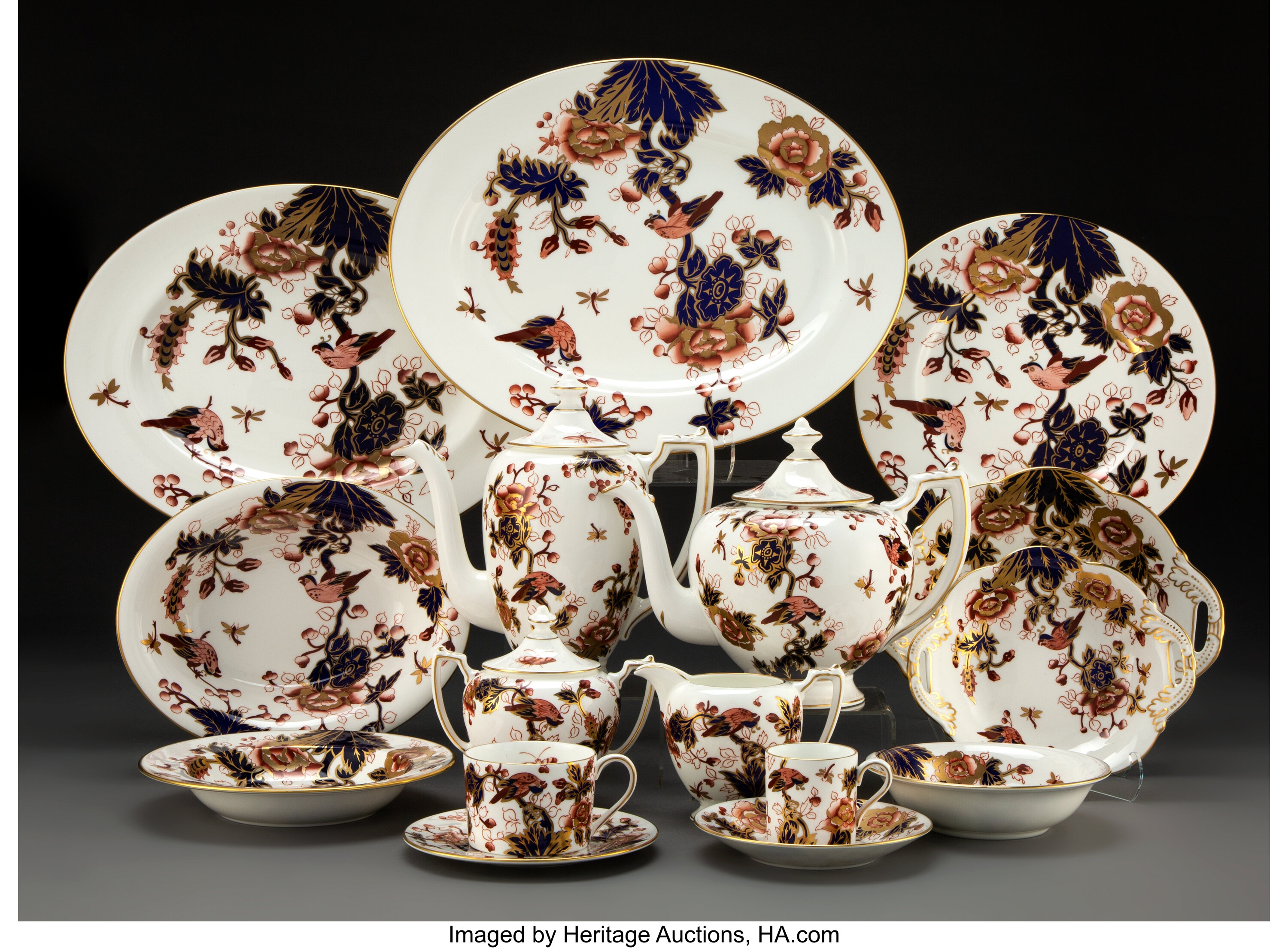 A Ninety-Four Piece Coalport Hong Kong Pattern Porcelain Dinner | Lot ...