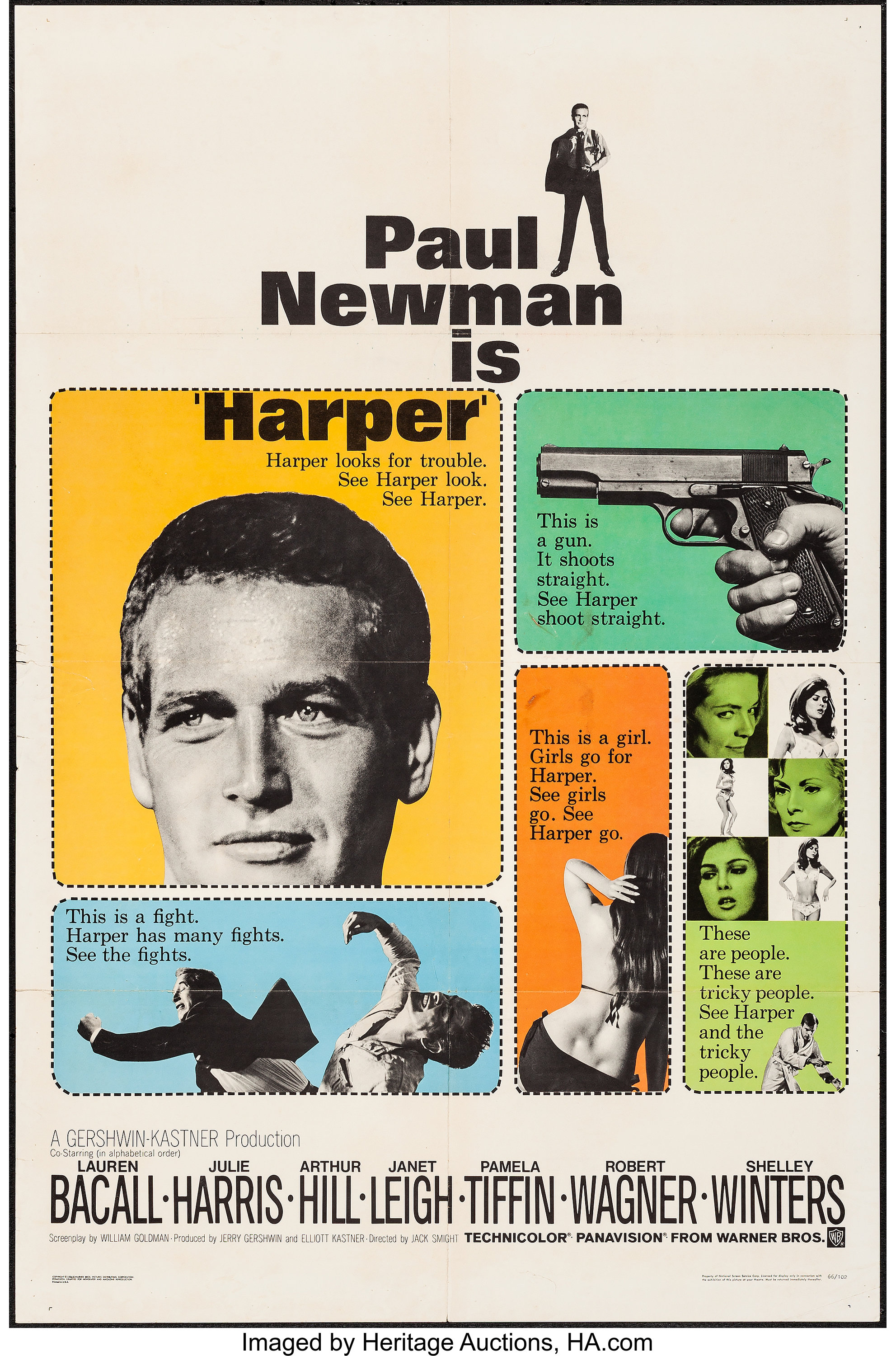 Harper (Warner Brothers, 1966). Folded, Fine+. One Sheet (27" X | Lot ...