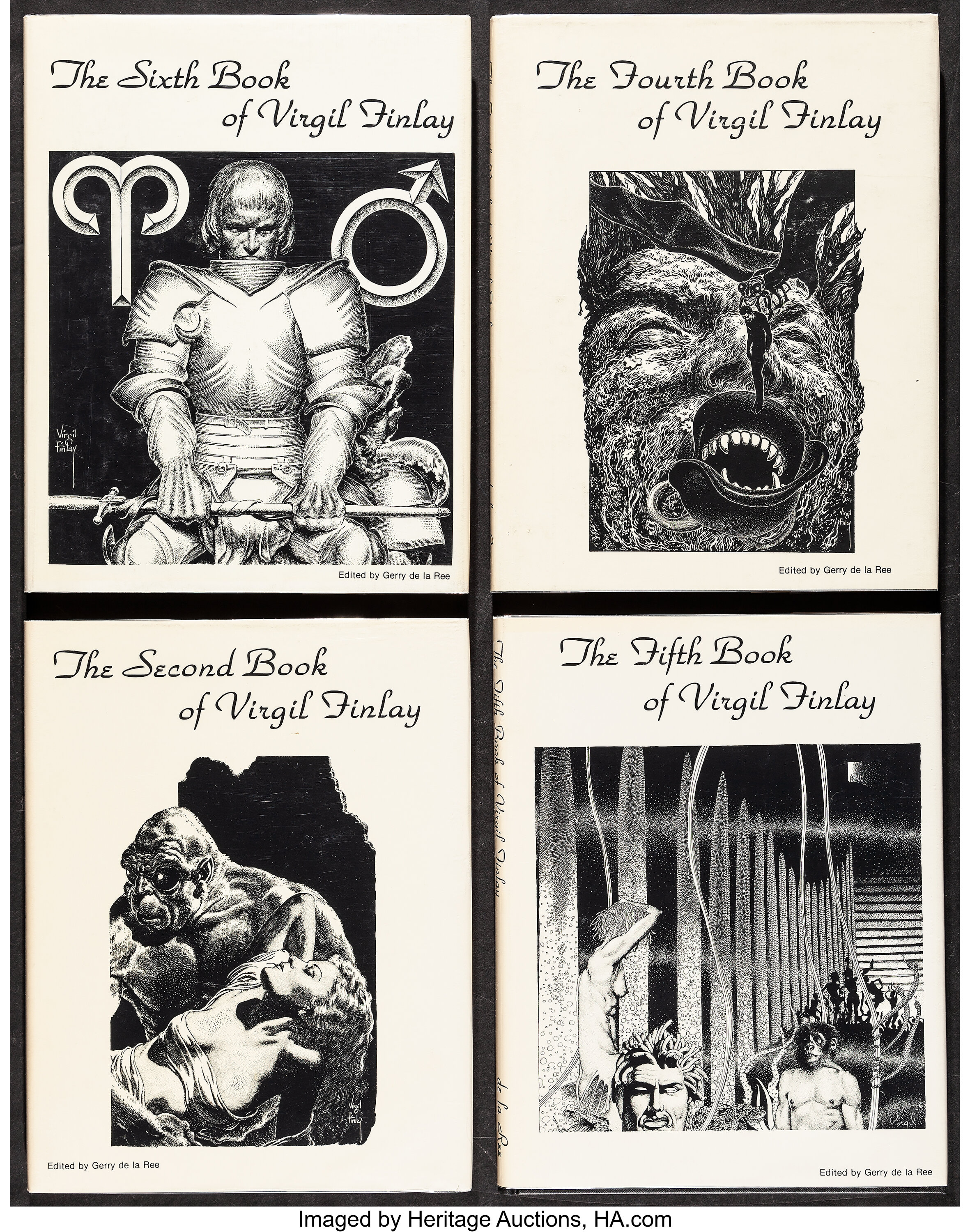 Virgil Finlay Hardcover Book Lot (Gerry De la Ree, 1978-1980). Very ...