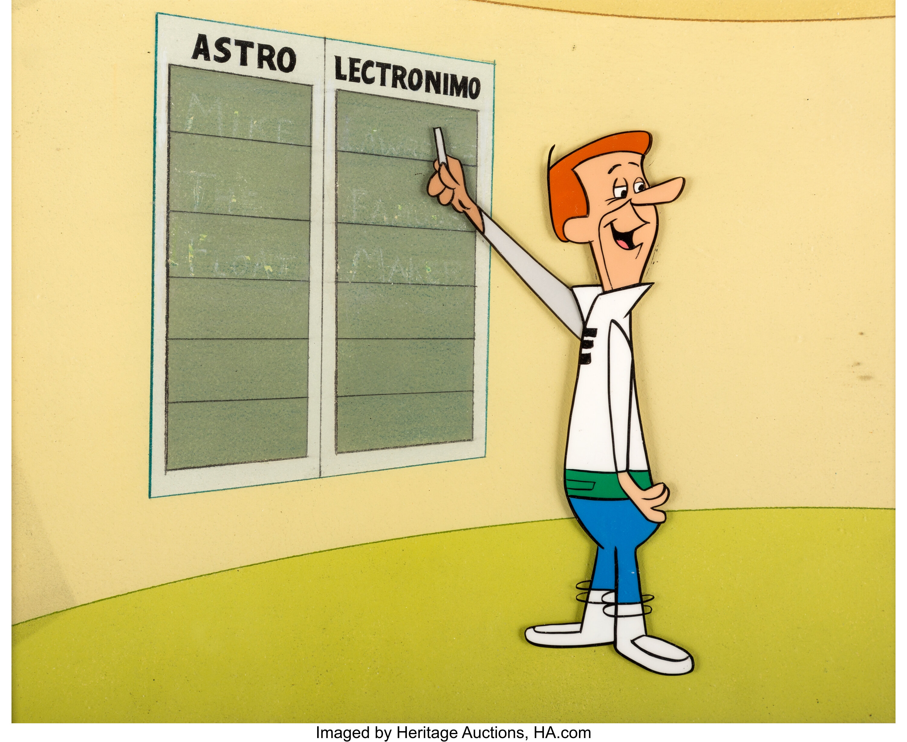 The Jetsons George Jetson Production Cel Setup with Key Master | Lot ...