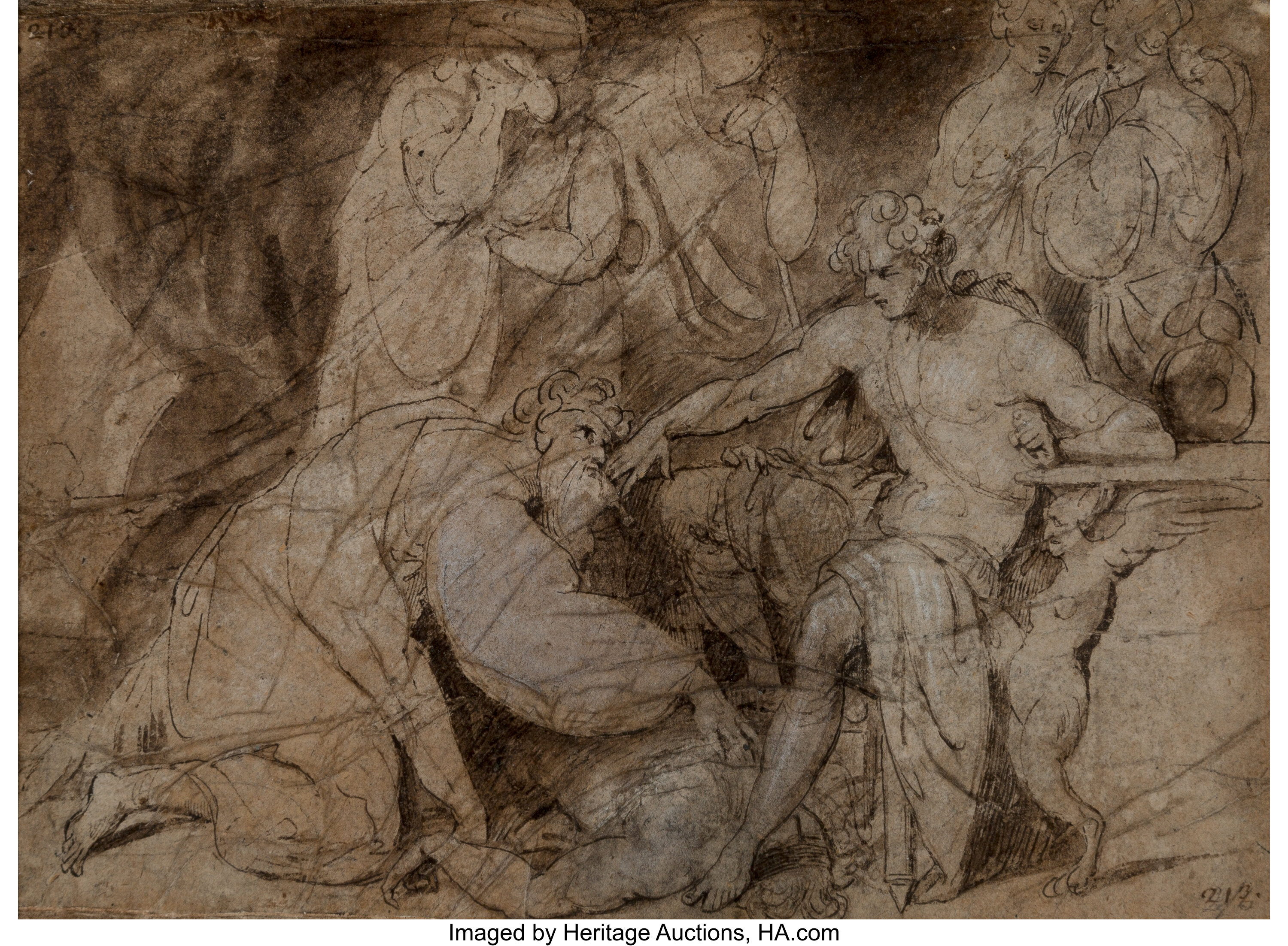 Attributed to Gavin Hamilton (British, 1723-1798). Priam pleading | Lot ...
