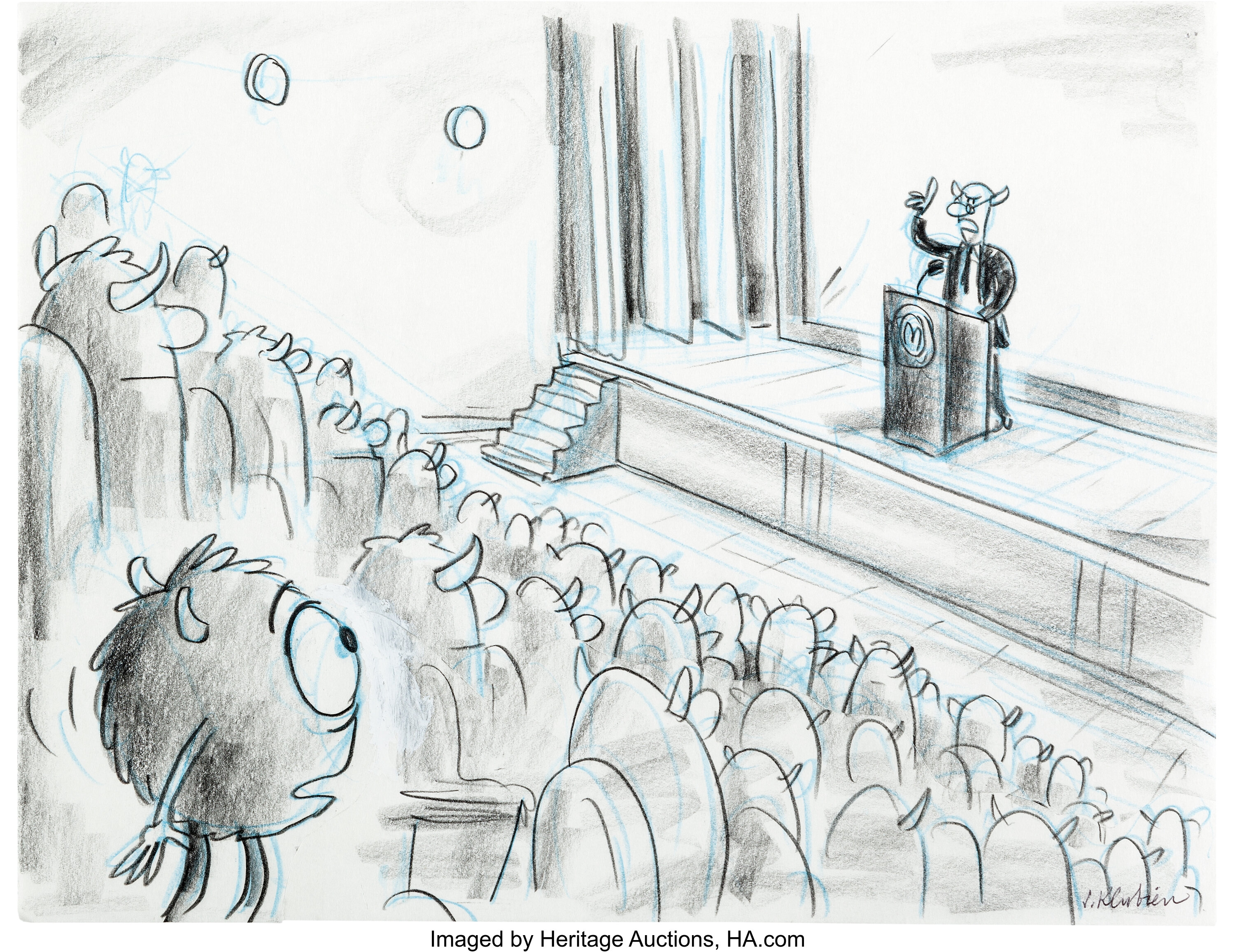 Monsters, Inc. Early Storyboard Drawing (Disney/Pixar, 2001).... | Lot ...