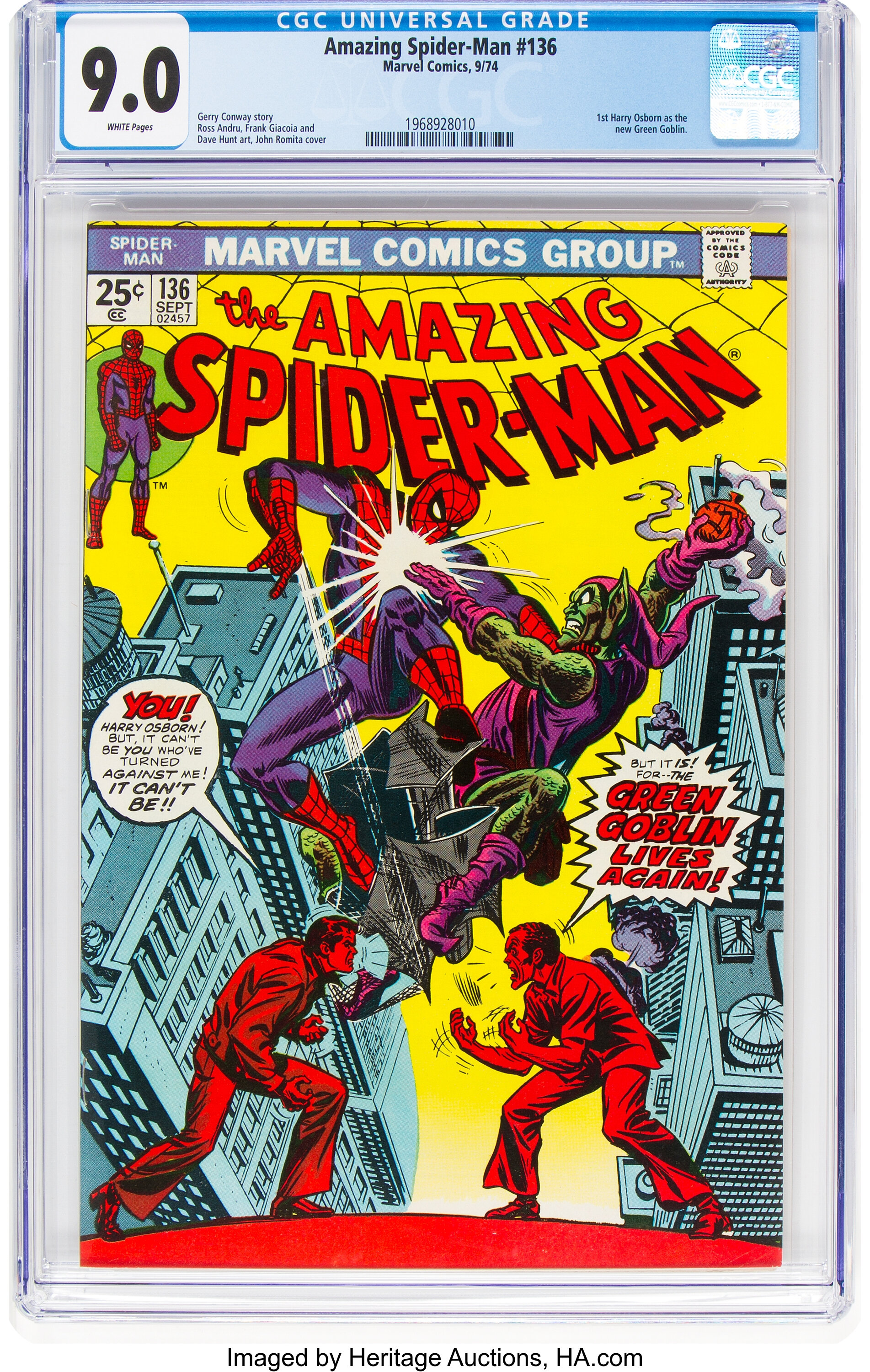 The Amazing Spider-Man #136 (Marvel, 1974) CGC VF/NM 9.0 White | Lot ...