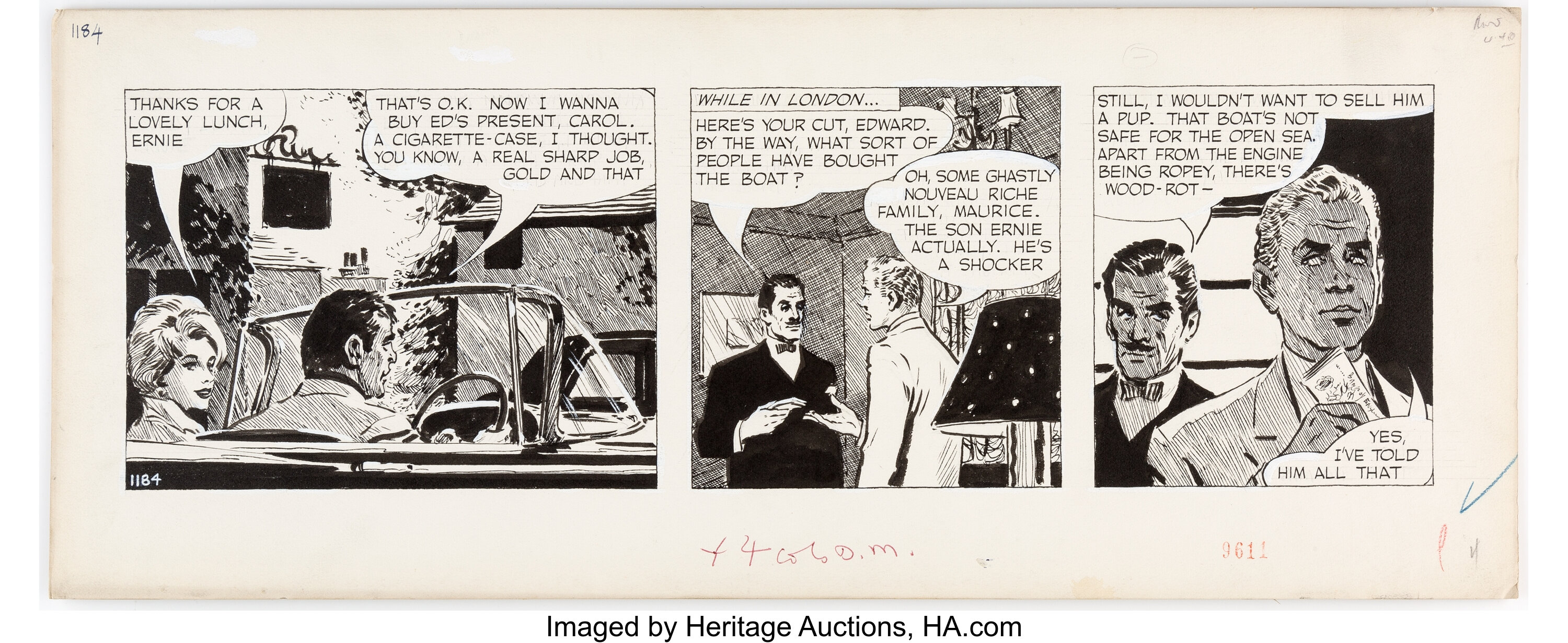 David Wright Carol Day #1184 and 1902 Daily Comic Strip Original | Lot ...