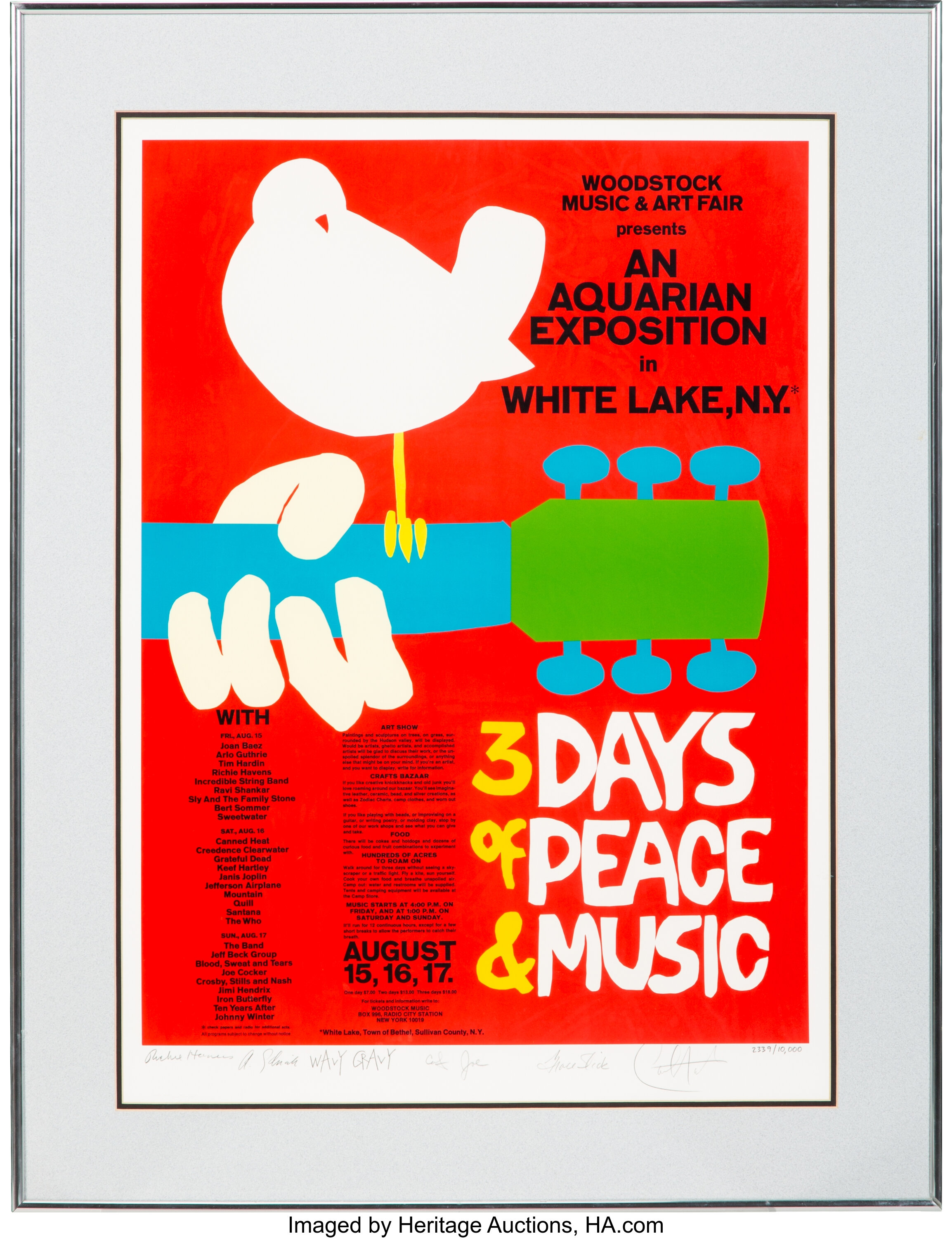 Woodstock Signed Poster Limited Edition (1969). . ... Music | Lot ...