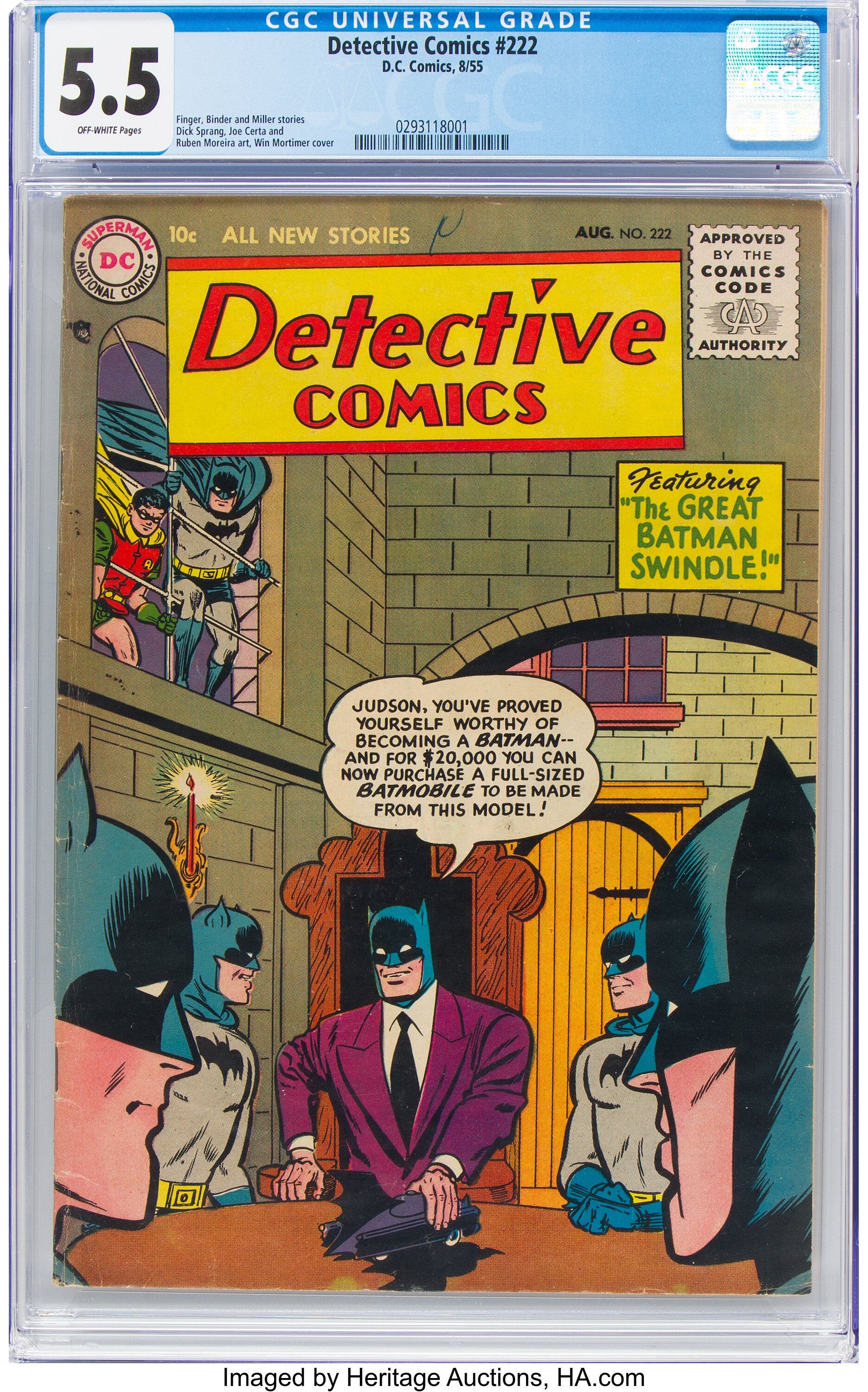 Detective Comics #222 (DC, 1955) CGC FN- 5.5 Off-white pages.... | Lot ...