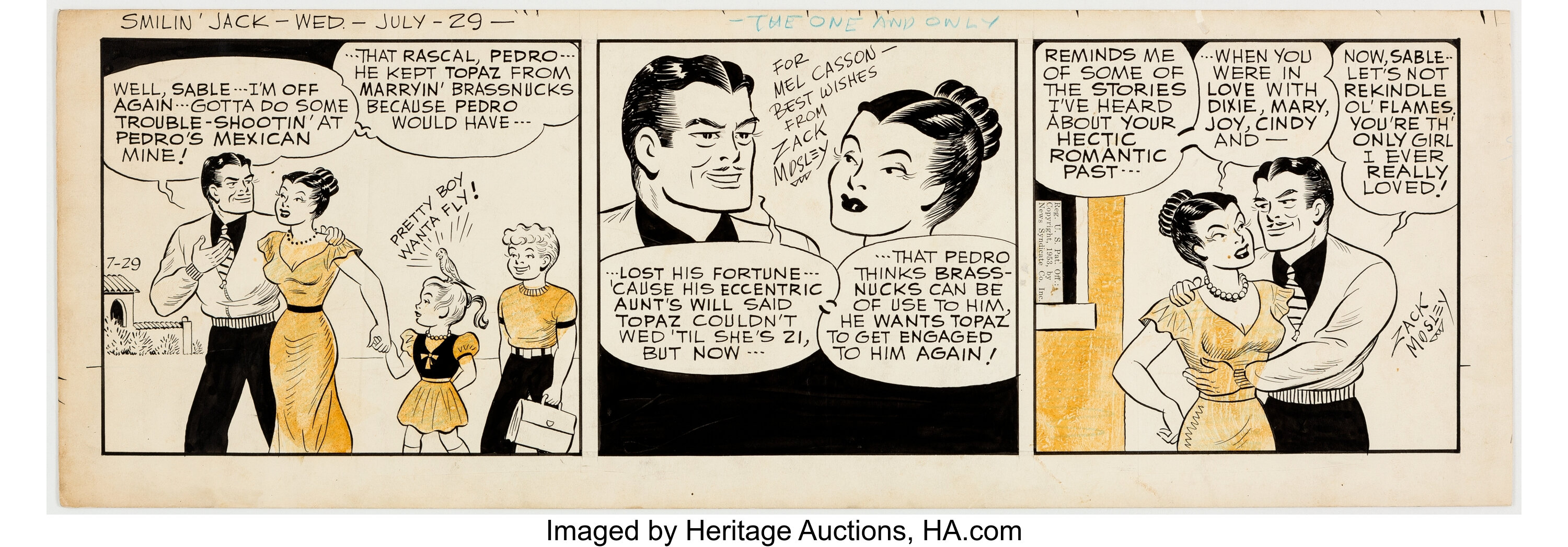 Zack Mosley Smilin' Jack Daily Comic Strip Original Art dated | Lot ...