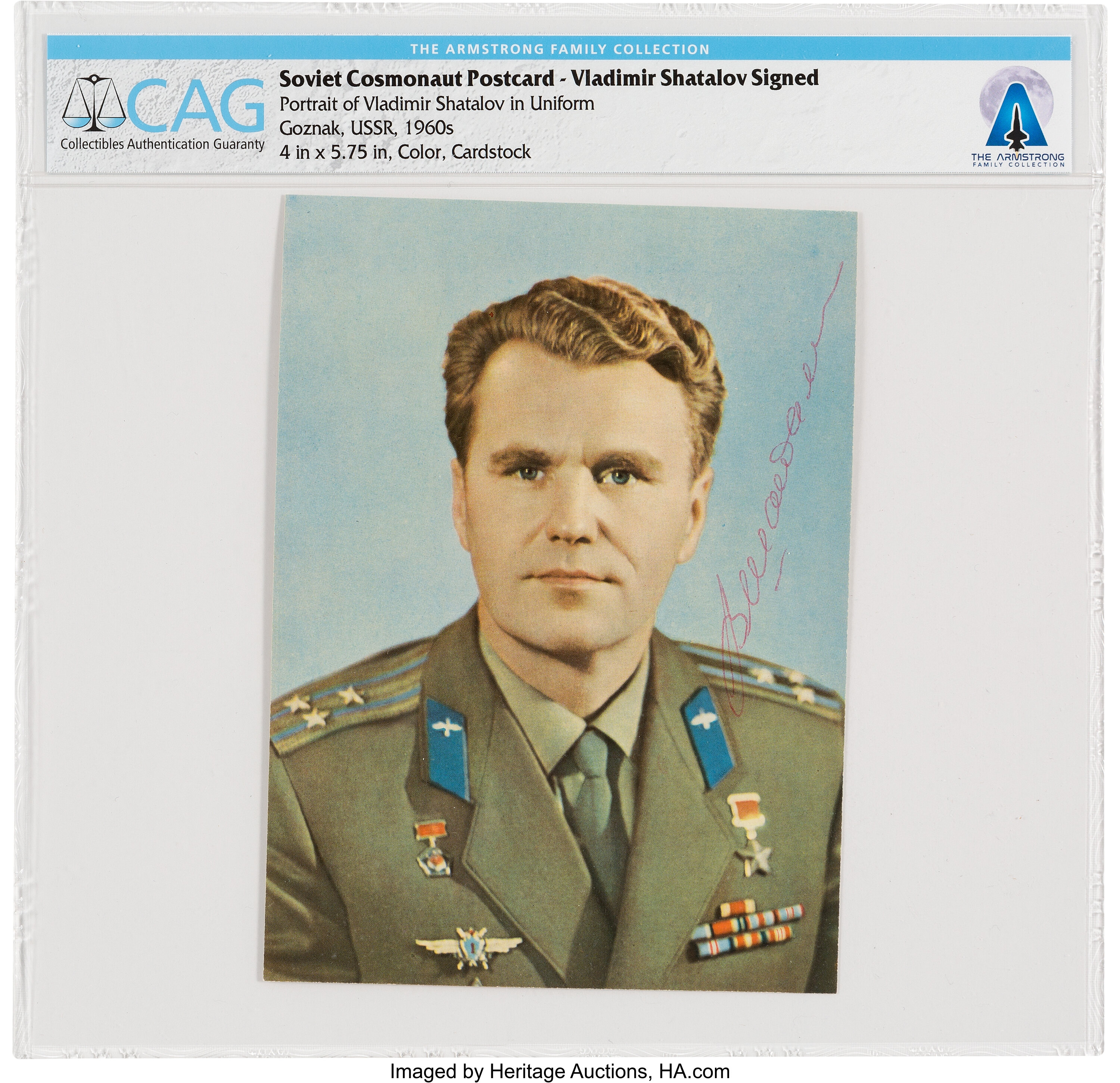 Soviet 1970 Visit: Cosmonaut Vladimir Shatalov Signed Color Photo | Lot ...