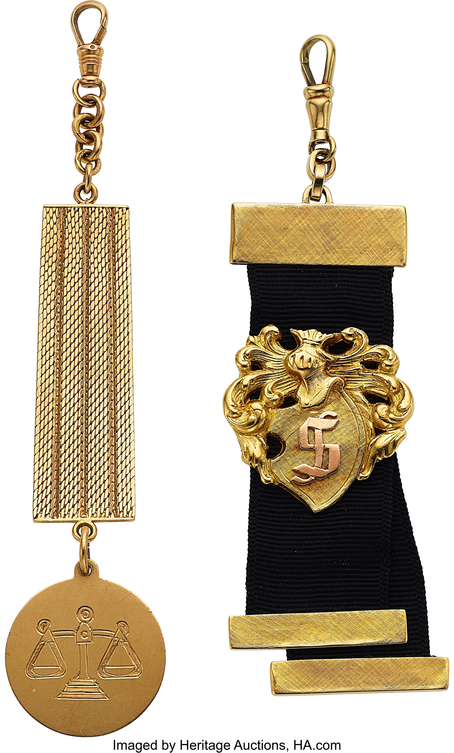 Two Heavy Gold Watch Fobs. ... (Total: 2 Items) Timepieces | Lot #66046 ...
