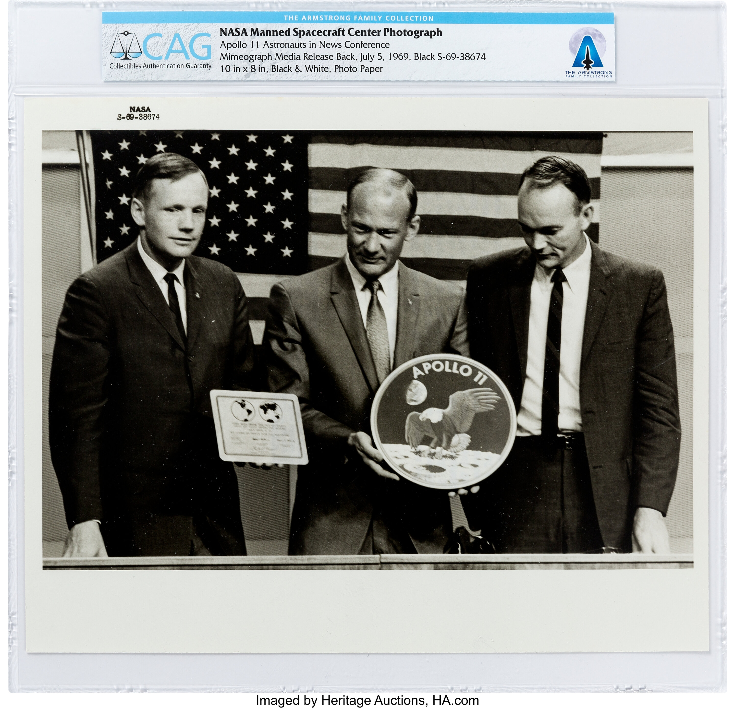 Apollo 11: Original NASA Photo of the Crew at a Pre-Flight Press | Lot ...