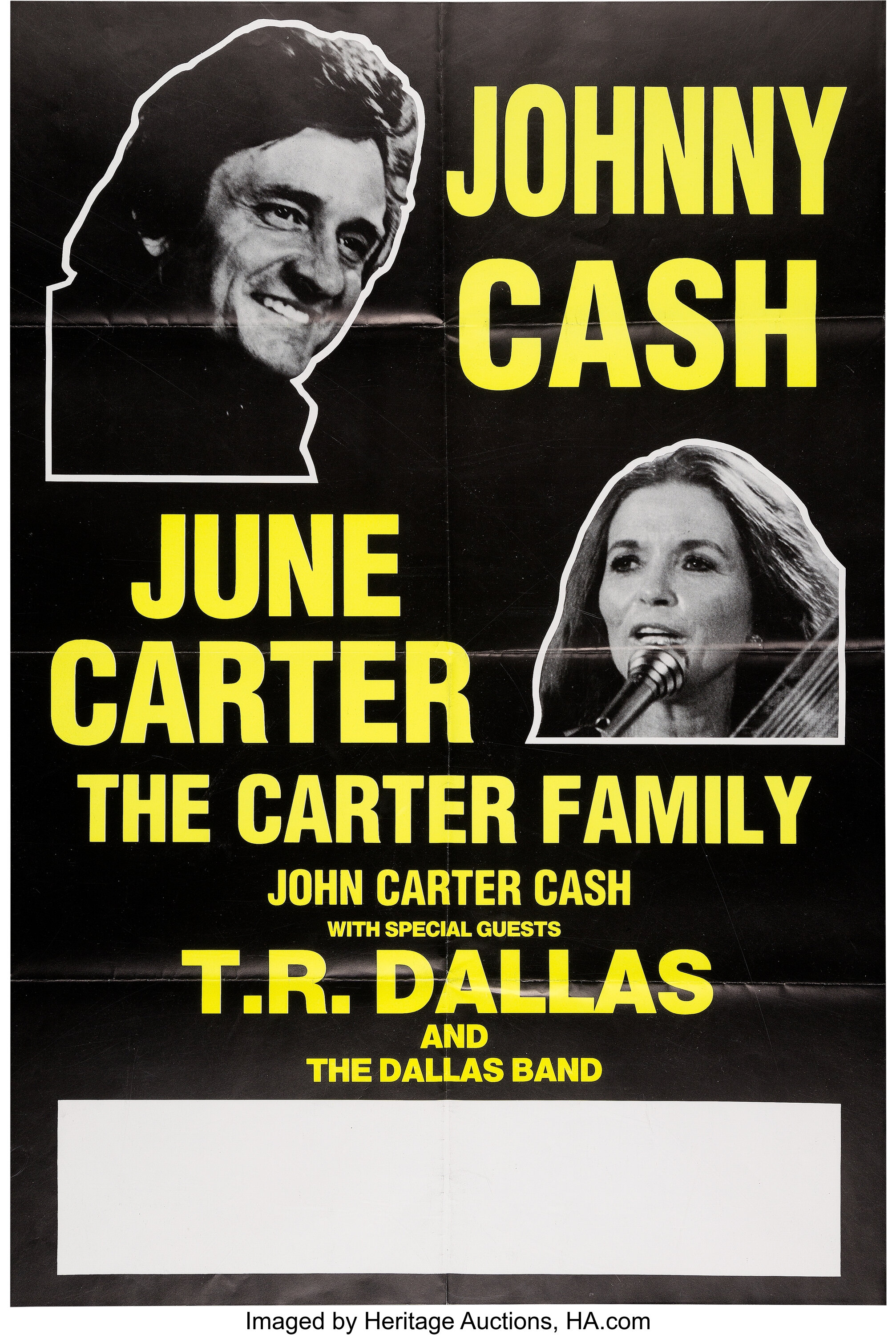 Johnny Cash Large 1980's Concert Poster w/June Carter . . ... Music ...
