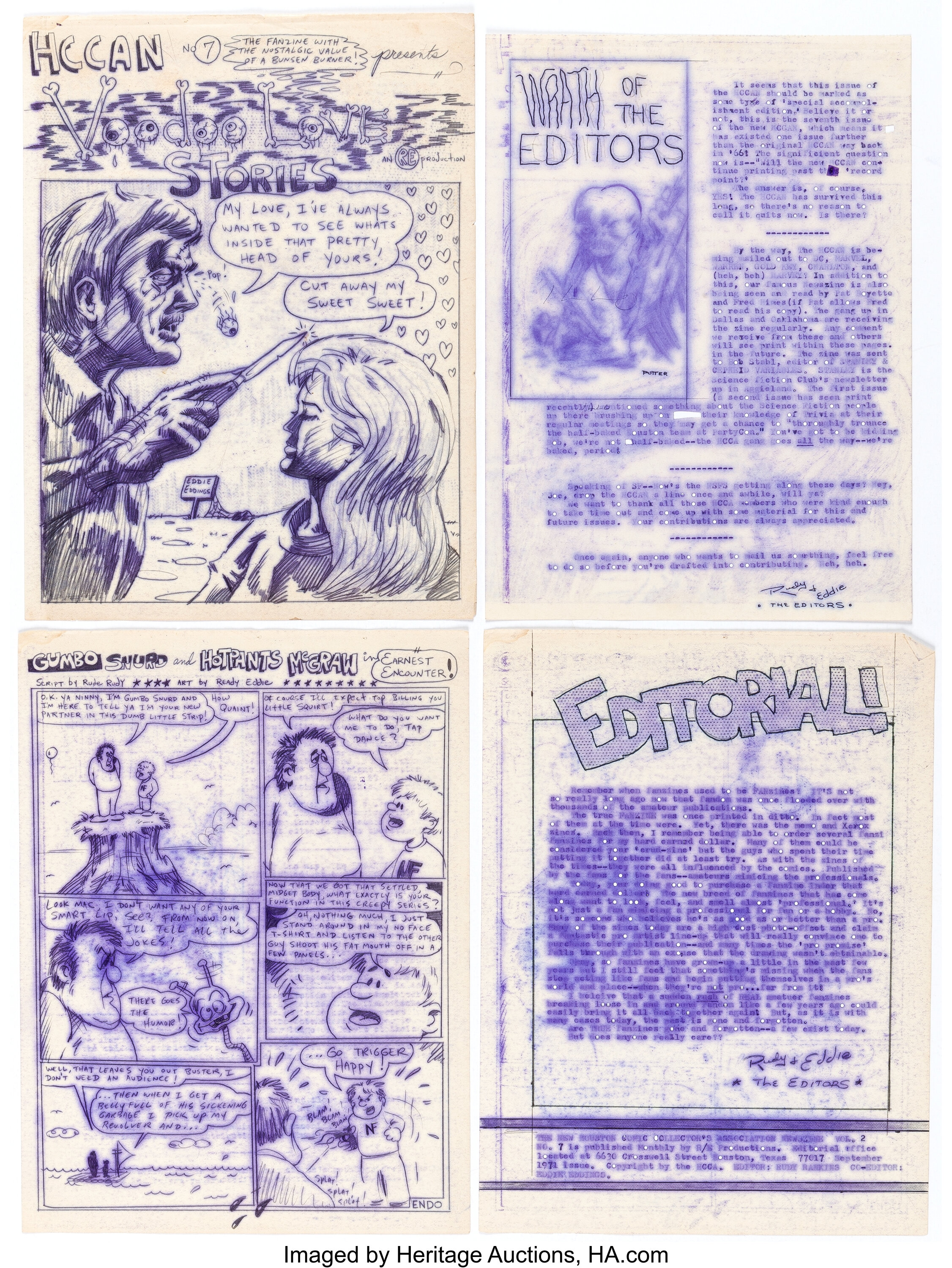 HCCAN #7 Complete Ditto Master Set with Original Artwork (HCCA, | Lot ...