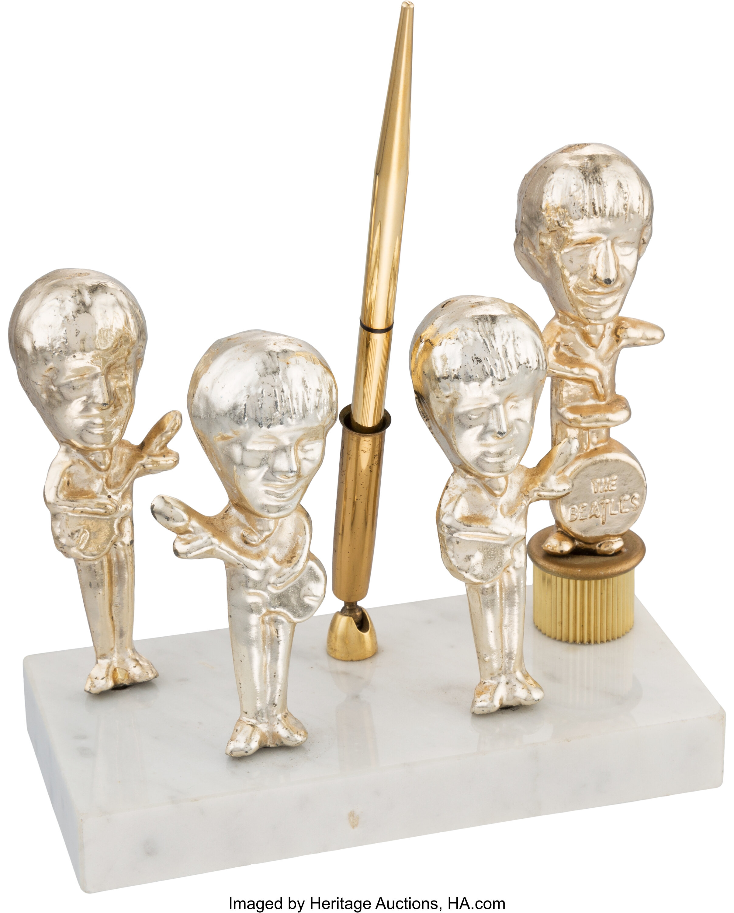 The Beatles Pen/Desk Sets With Statuettes (4) (1964). . ... Music | Lot ...