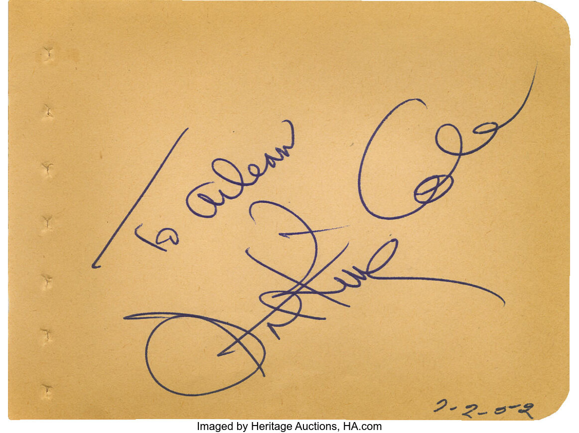 Nat King Cole Autograph. An autograph album page signed by Cole in ...