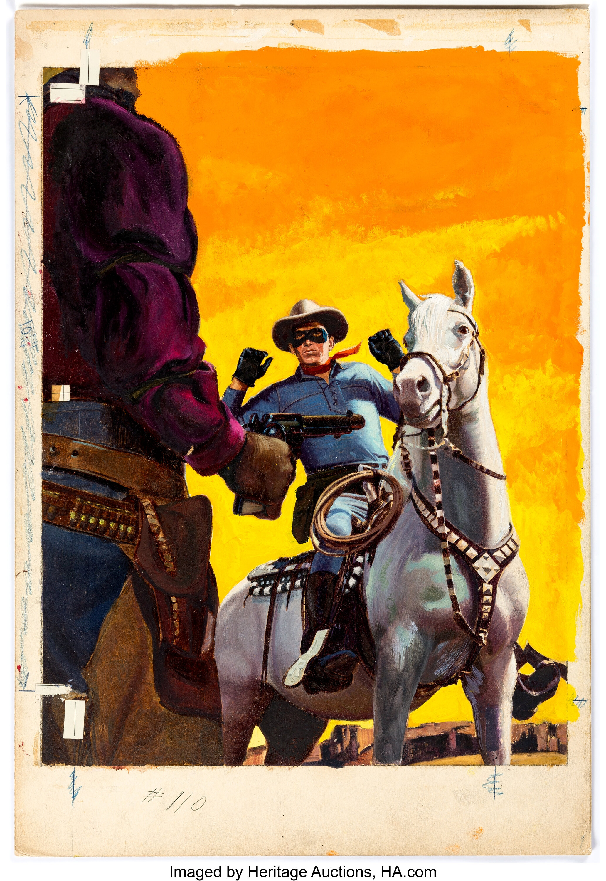 Don Spaulding Lone Ranger #110 Cover Original Art (Dell, 1957 ...