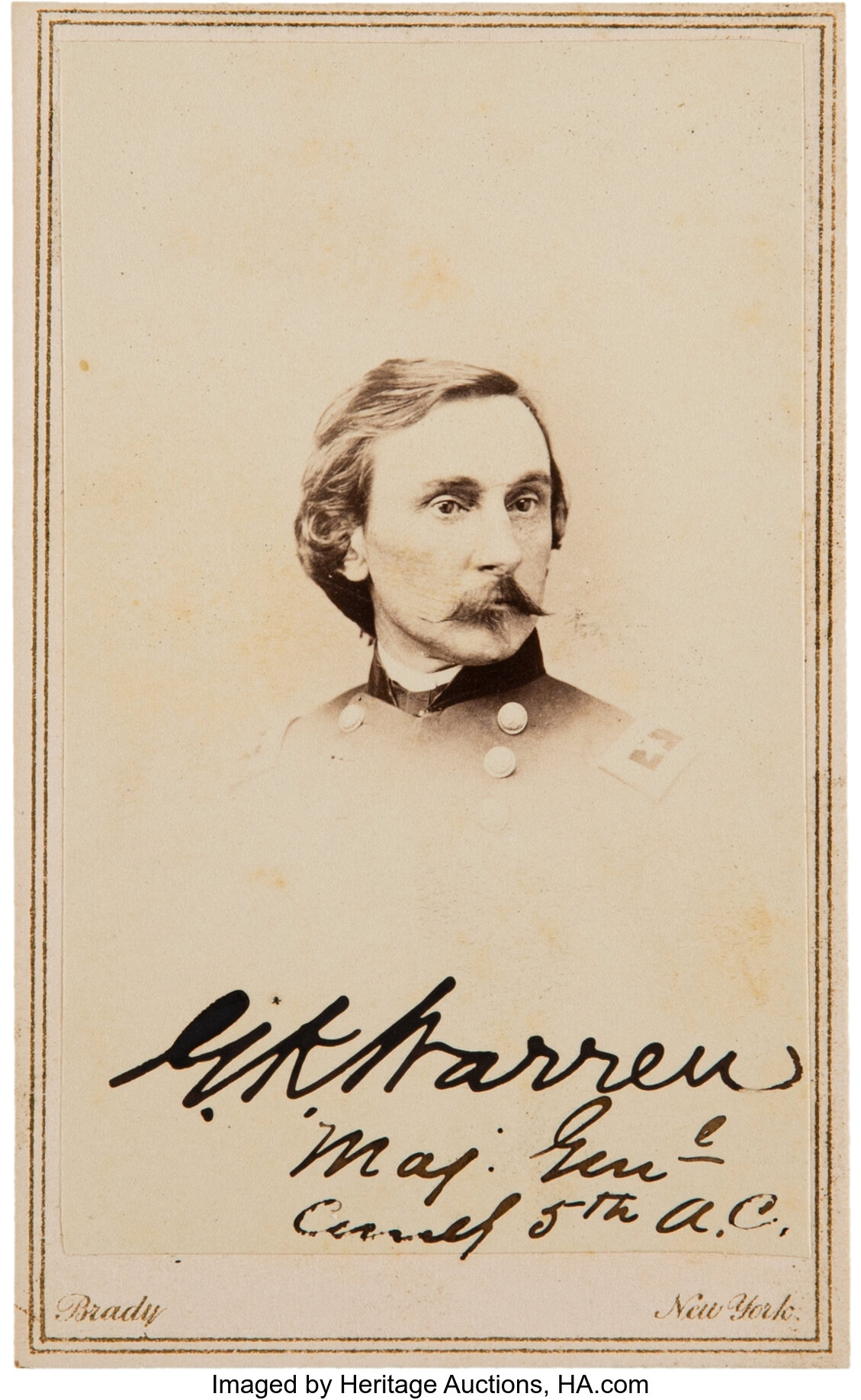 Gouverneur K. Warren Carte de Visite Signed... Photography CDVs | Lot ...