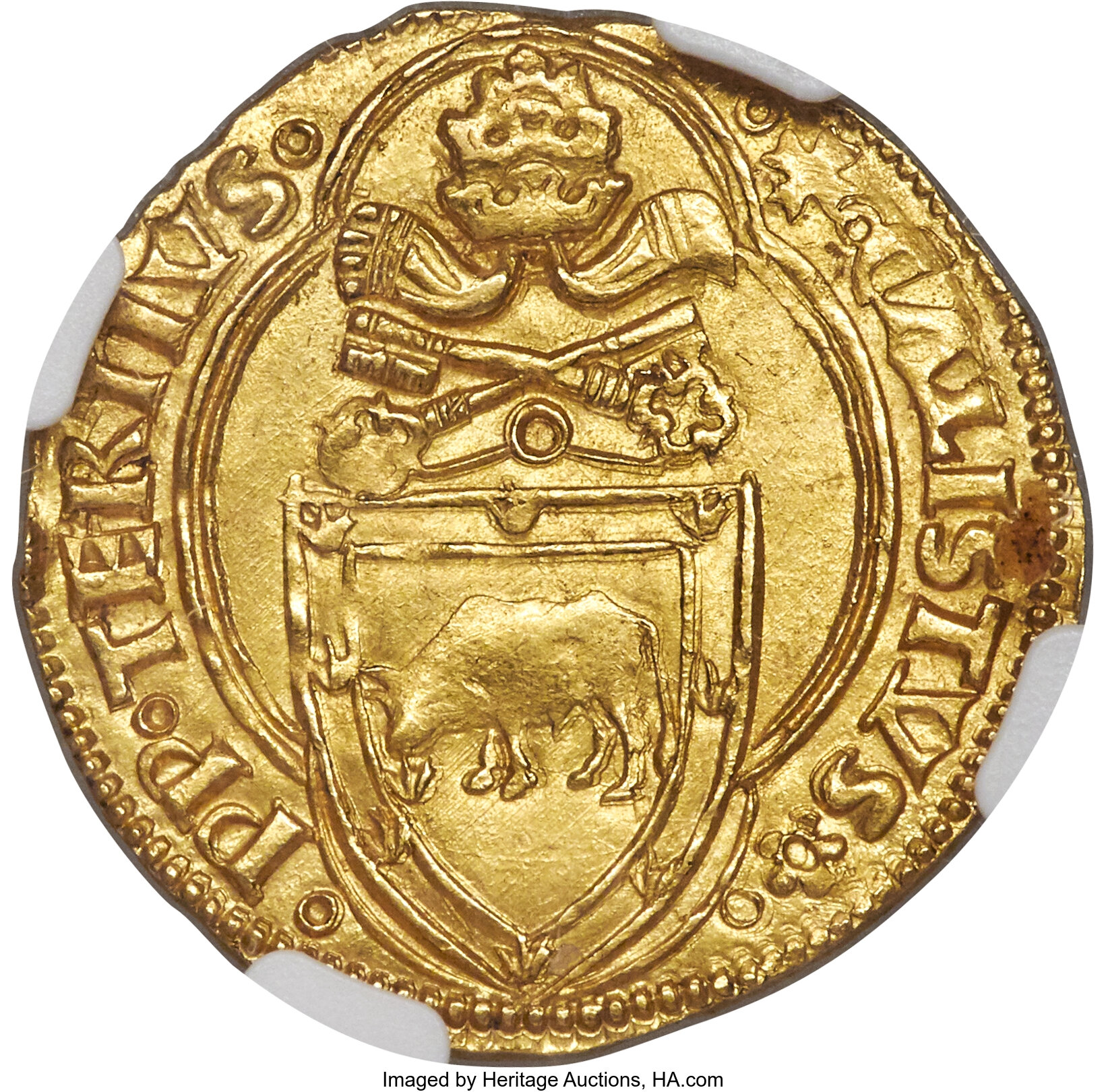Italy: Papal States. Callistus III gold Ducat ND (1455-1458) MS62 | Lot ...