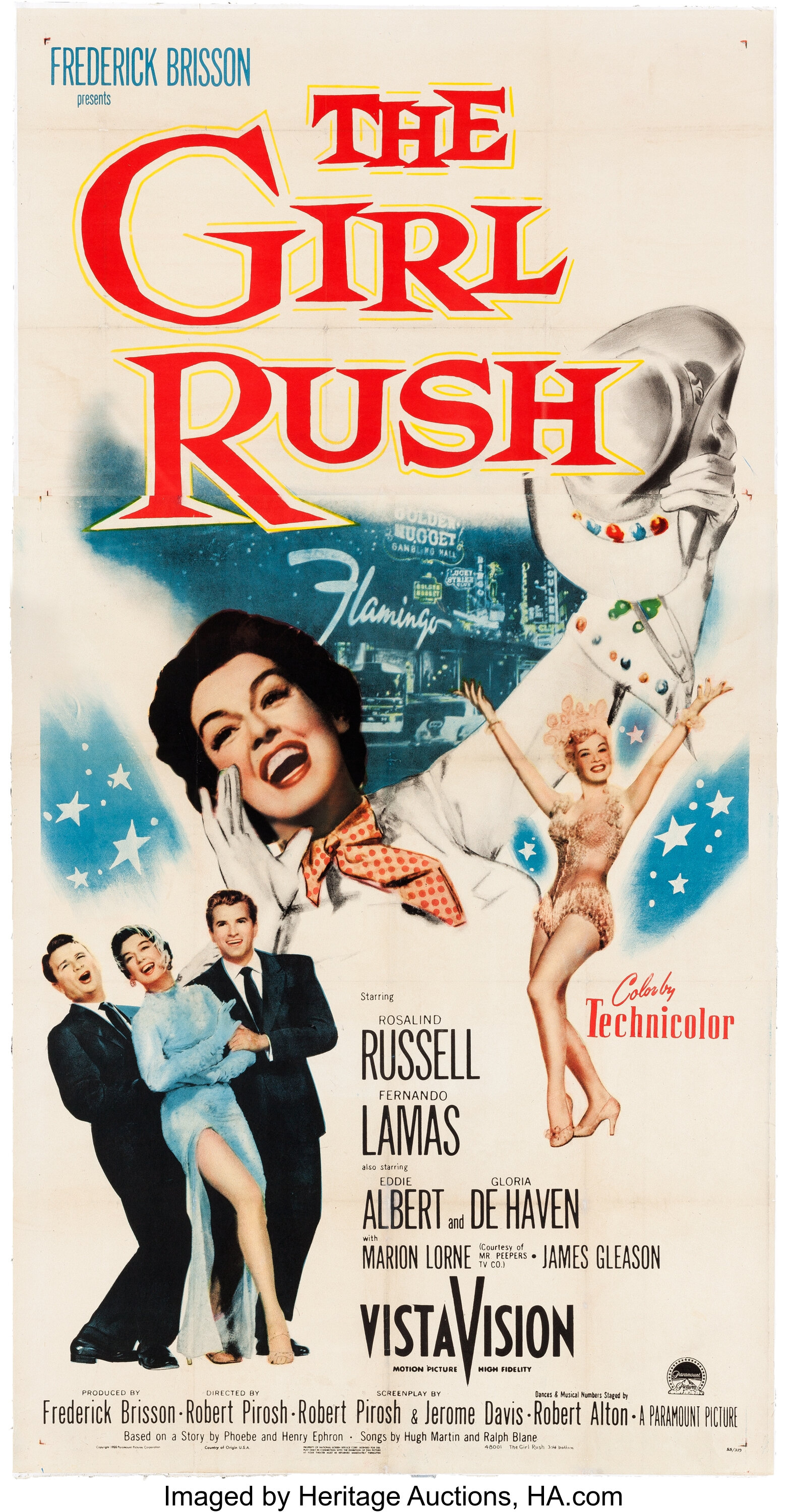 The Girl Rush Three Sheet Movie Poster (Paramount, 1955). ... | Lot ...
