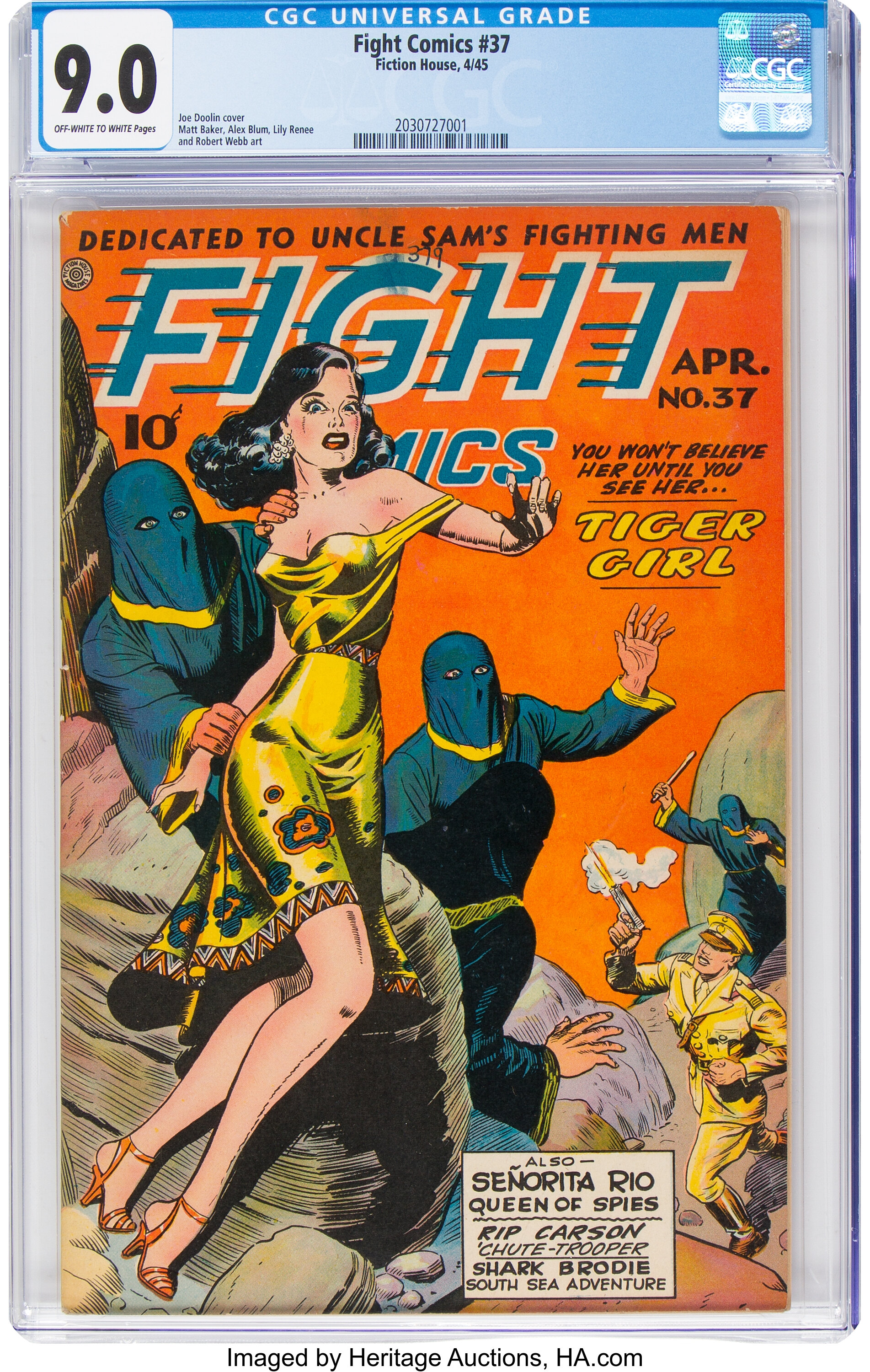Fight Comics #37 (Fiction House, 1945) CGC VF/NM 9.0 Off-white to | Lot ...