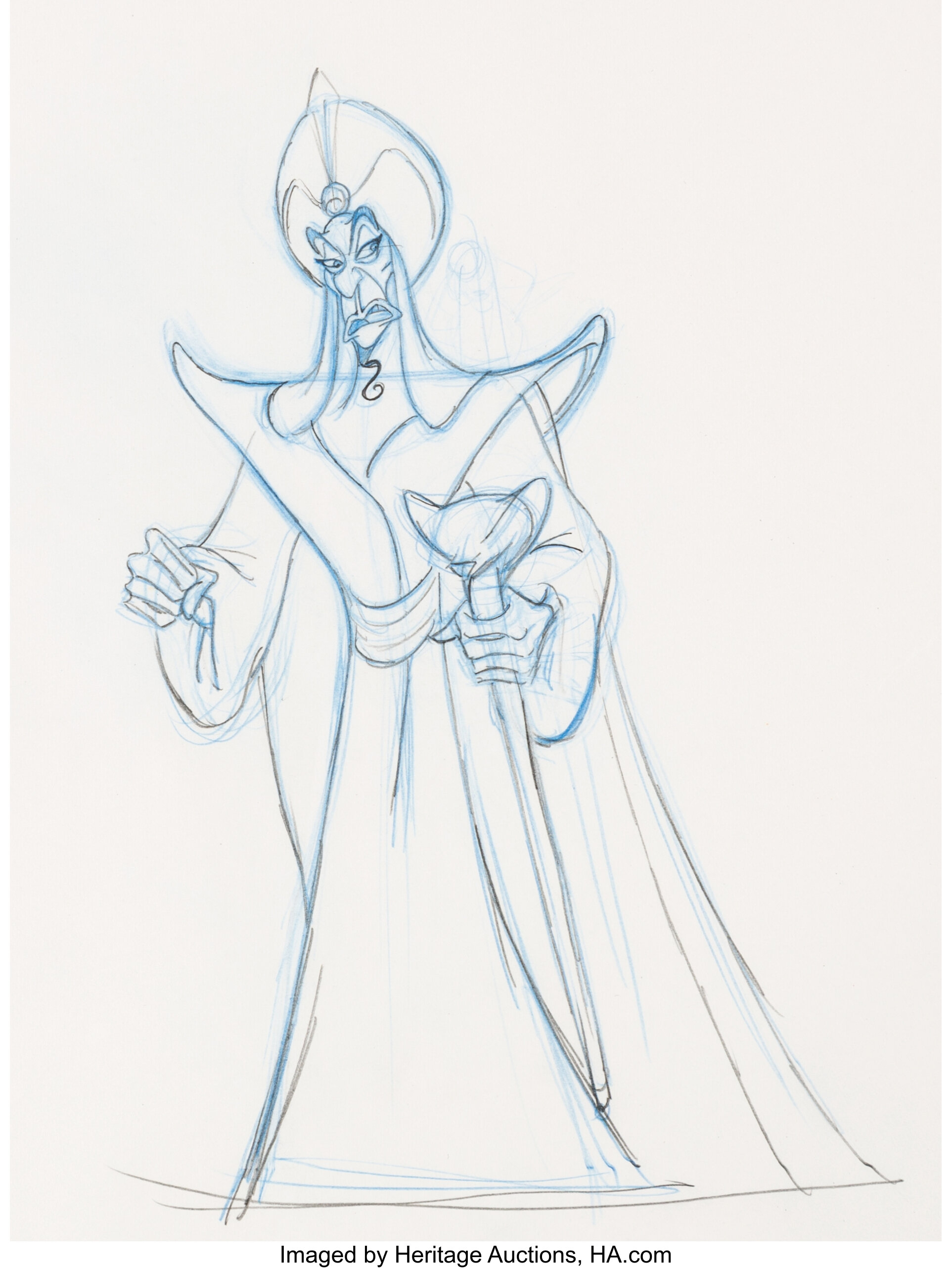 Aladdin Jafar Animation Drawings Sequence of 3 (Walt Disney, | Lot ...