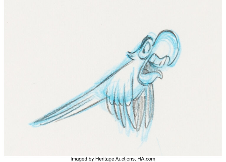 Aladdin Iago Animation Drawings Group of 6 (Walt Disney, 1992 ...