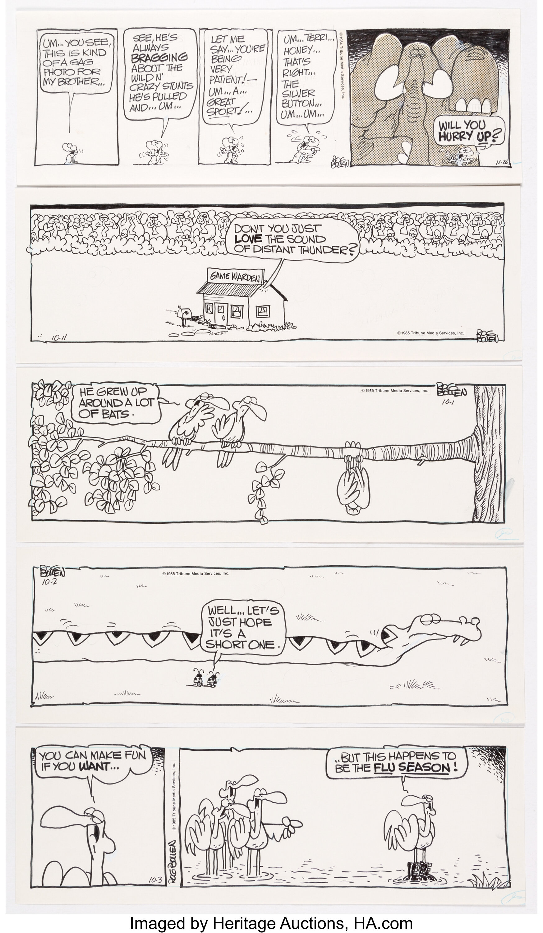 Roger Bollen Animal Crackers Daily Comic Strips Original Art Group ...