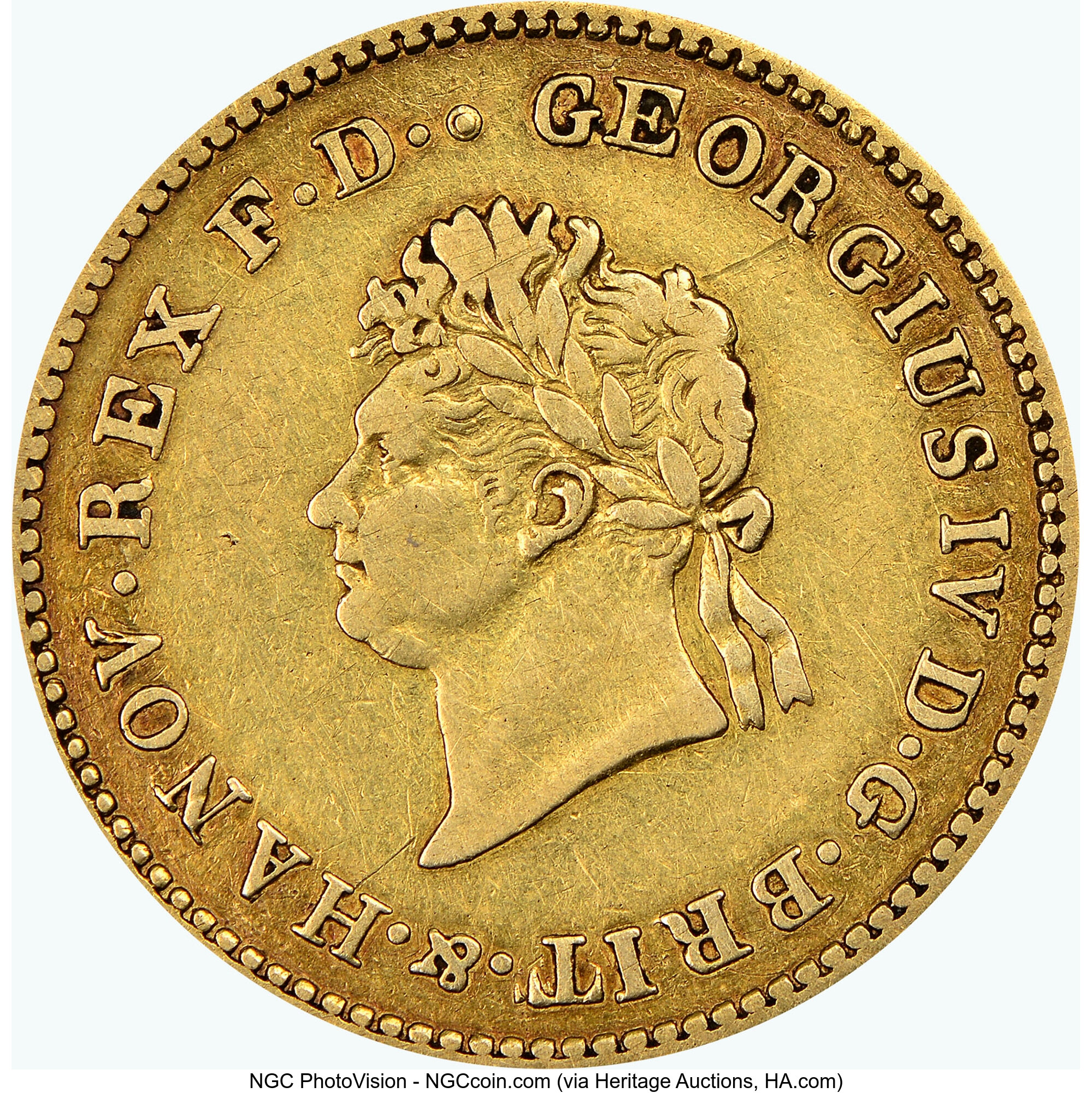 German States: Hannover. Georg IV gold 5 Taler 1821-B VF30 NGC ...